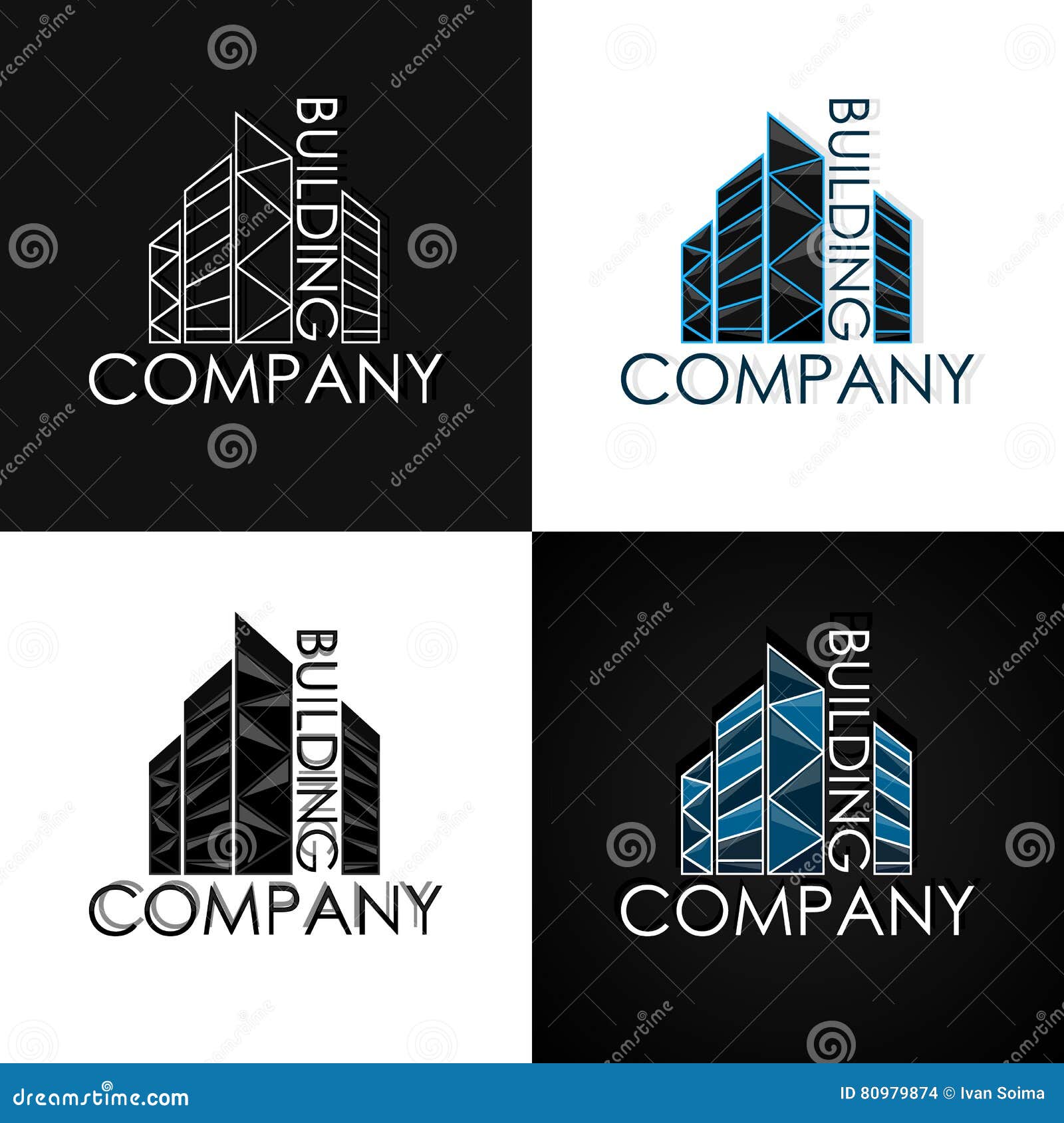 Building Company Set Logotype Stock Vector - Illustration of logo ...