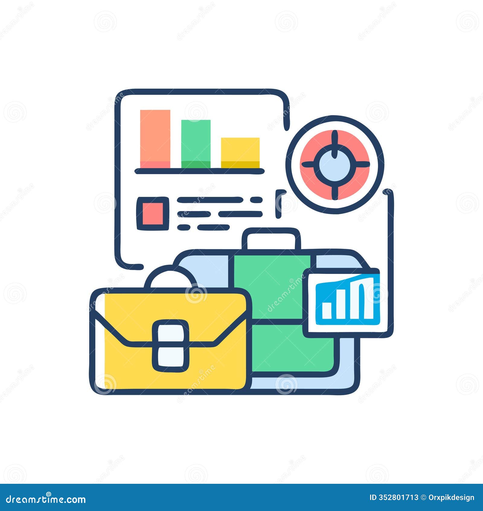 Portfolio Strategy Concept. Analyzing And Adjusting Asset Distributions Cartoon Vector ...