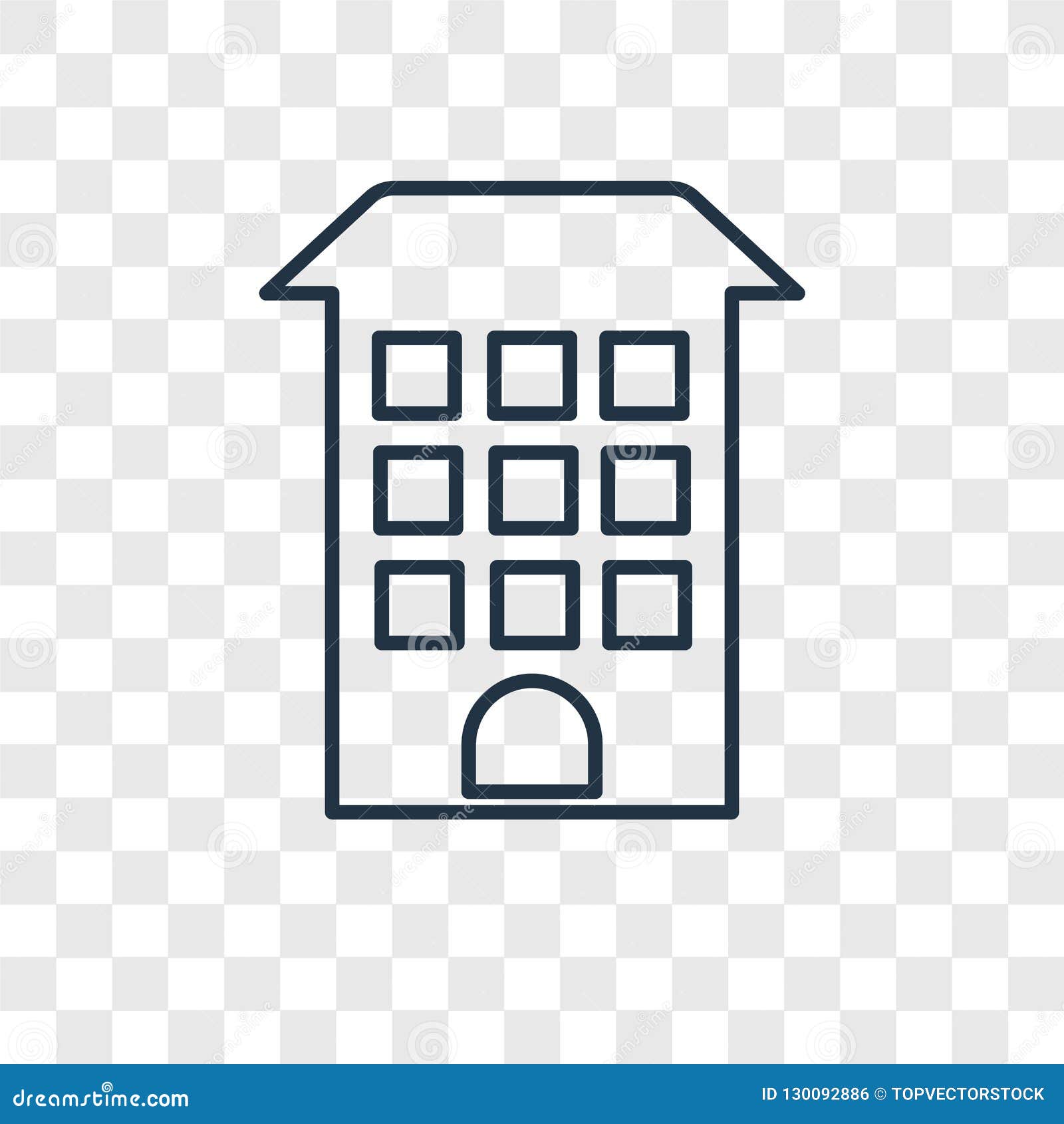 Building Concept Vector Linear Icon Isolated on Transparent Back Stock ...