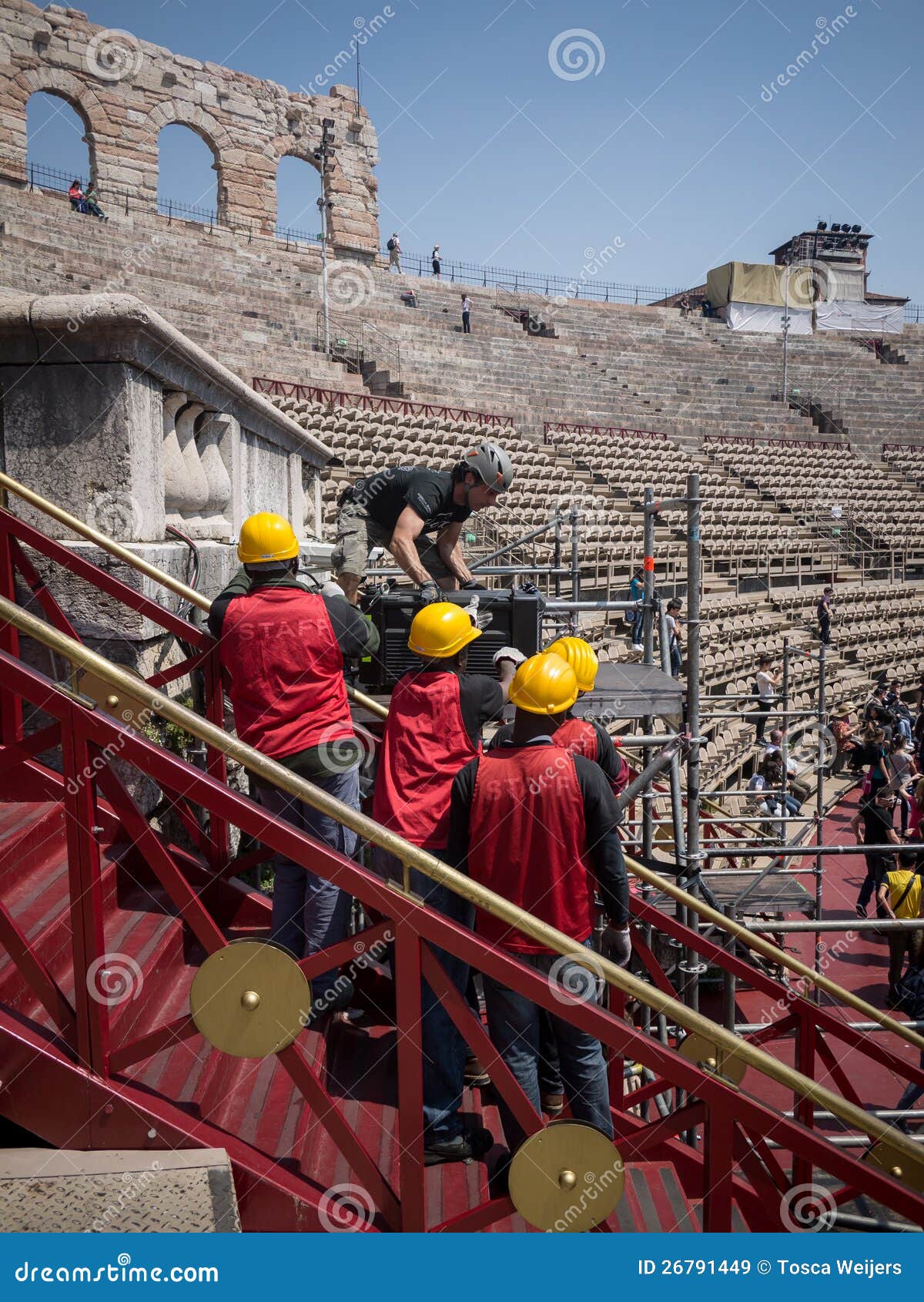Building a concert stage editorial stock image. Image of chairs - 26791449