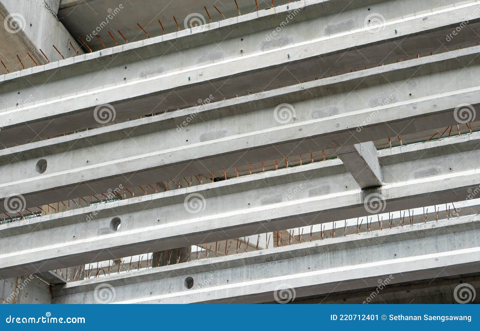 Building Concrete Ceiling Structure with Metal Beam Reinforcement Stock ...