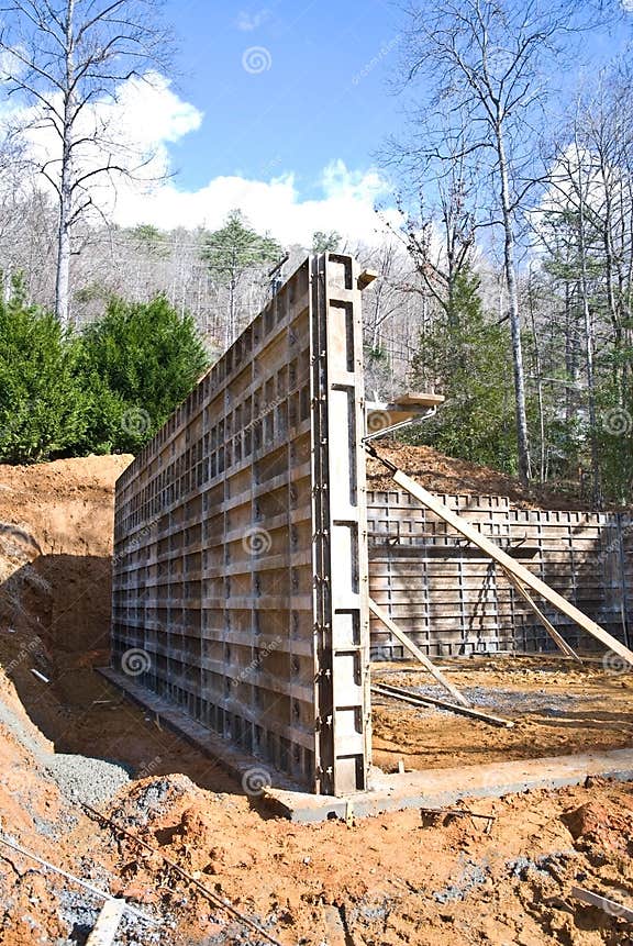 Building Concrete Foundation Stock Image - Image of brace, engineering ...