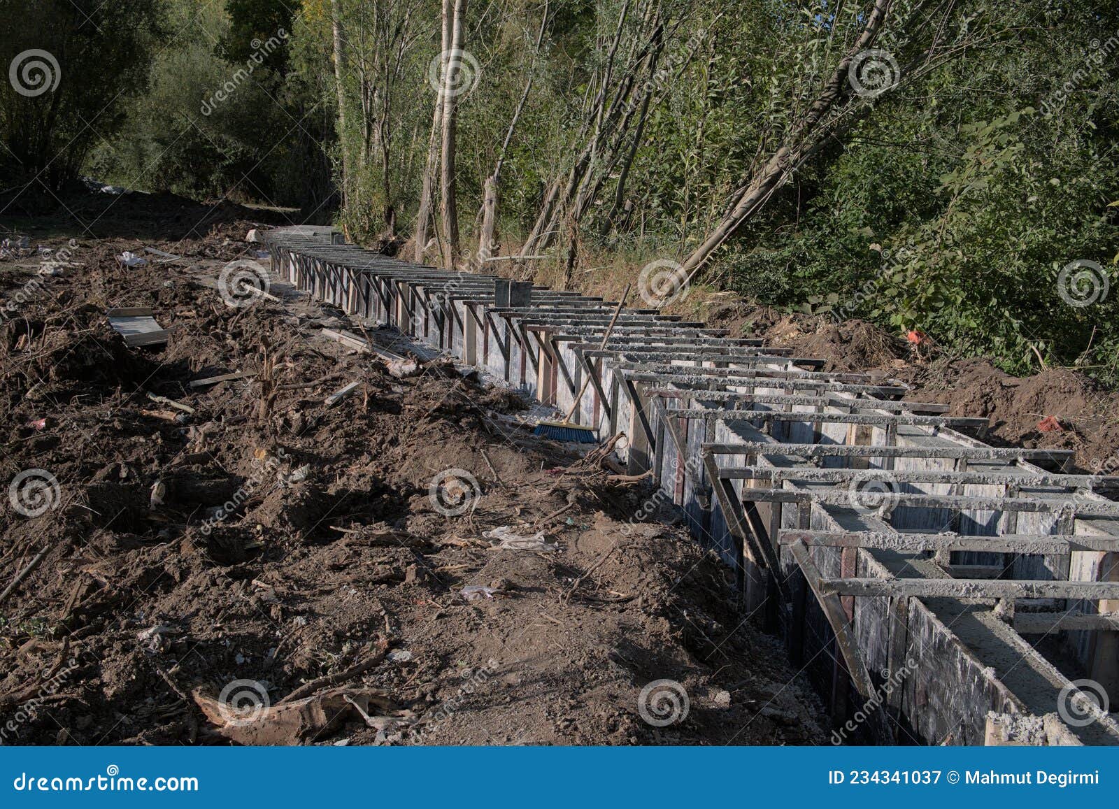 Building a concrete river stock image. Image of outdoor - 234341037