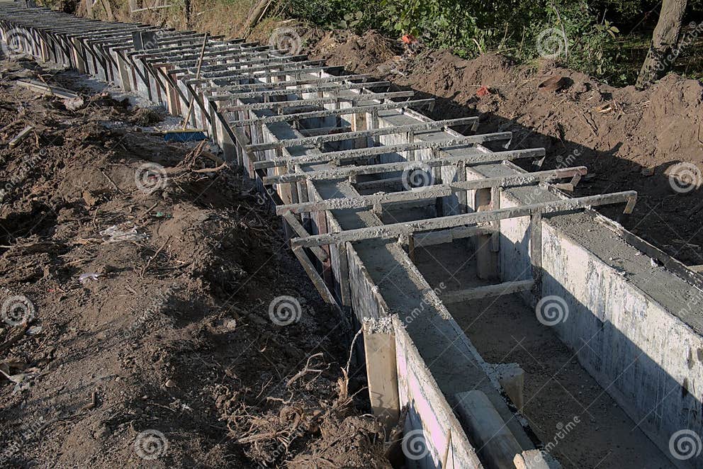 Building a concrete river stock image. Image of material - 234340691