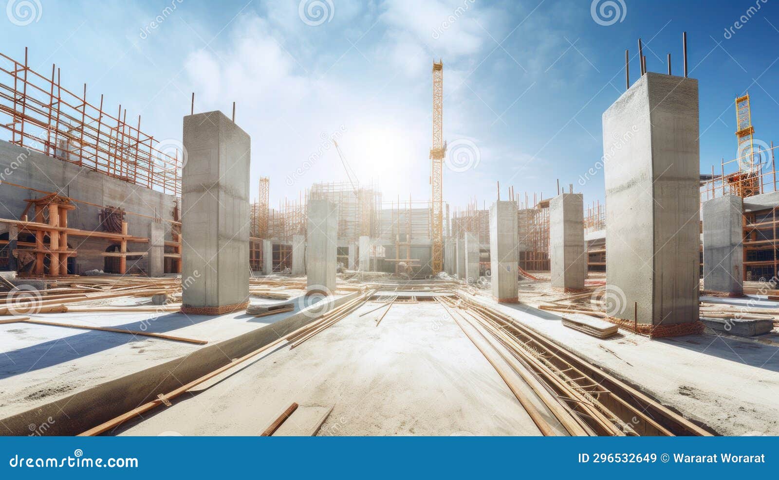 Building, Concrete Structure Construction Site Stock Illustration ...