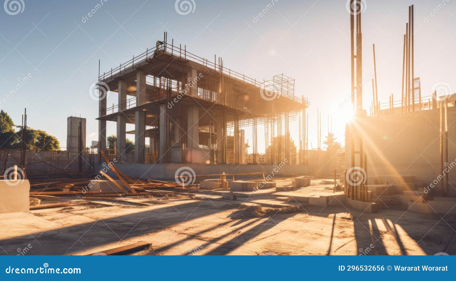 Building, Concrete Structure Construction Site Stock Photo - Image of ...