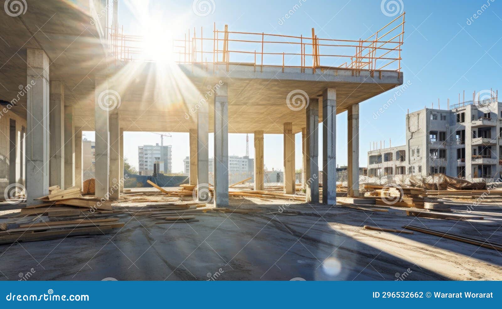 Building, Concrete Structure Construction Site Stock Photo - Image of ...