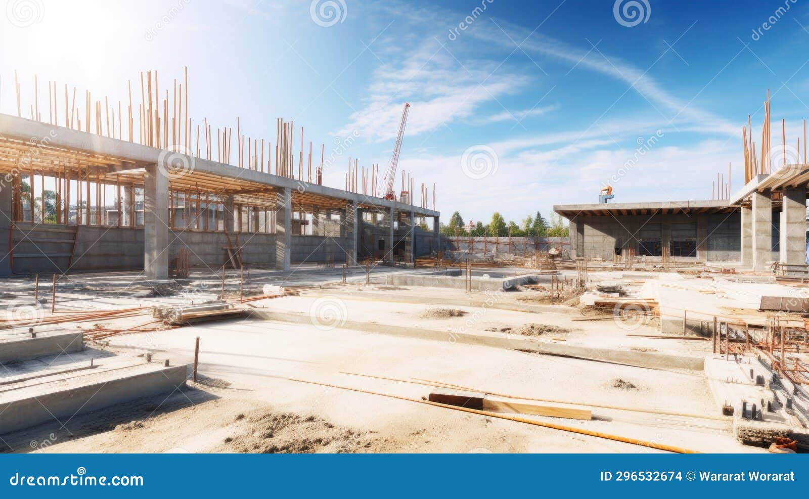 Building, Concrete Structure Construction Site Stock Photo - Image of ...