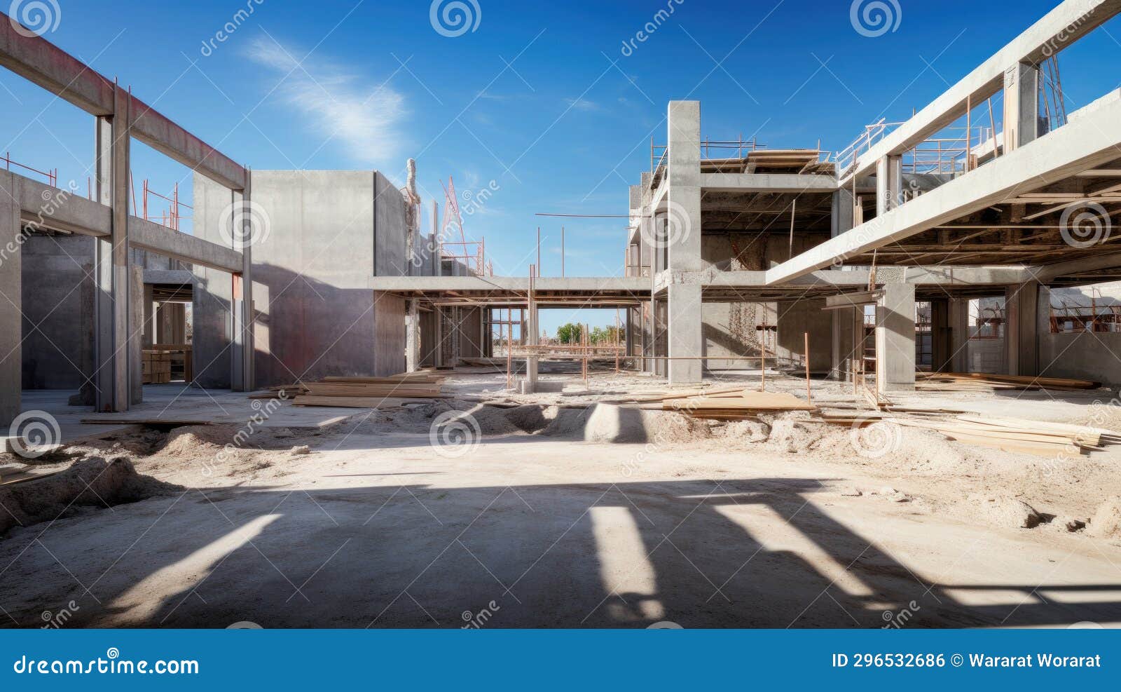 Building, Concrete Structure Construction Site Stock Photo - Image of ...