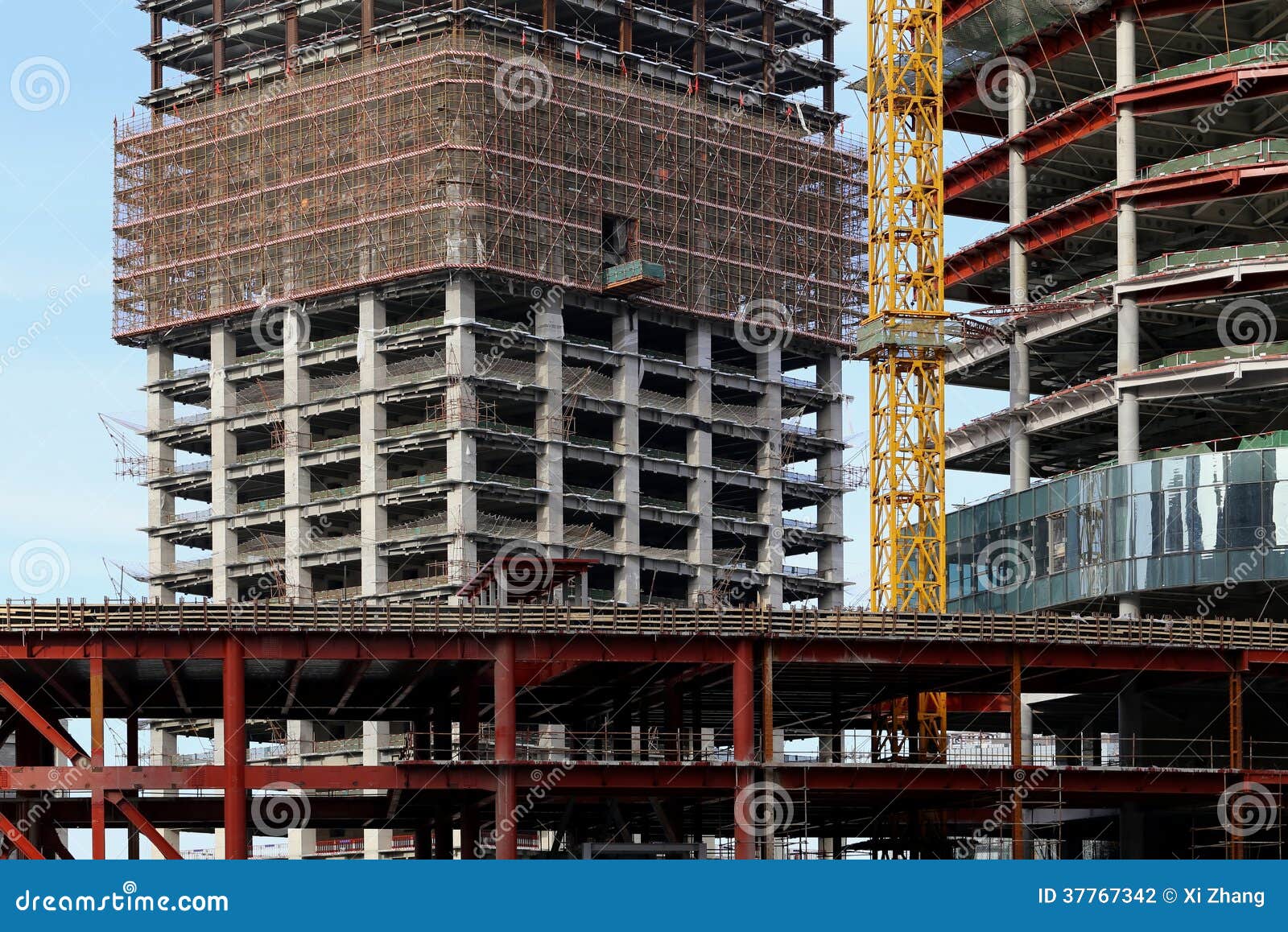 Building Concrete Structure Stock Photo - Image of view, worker: 37767342