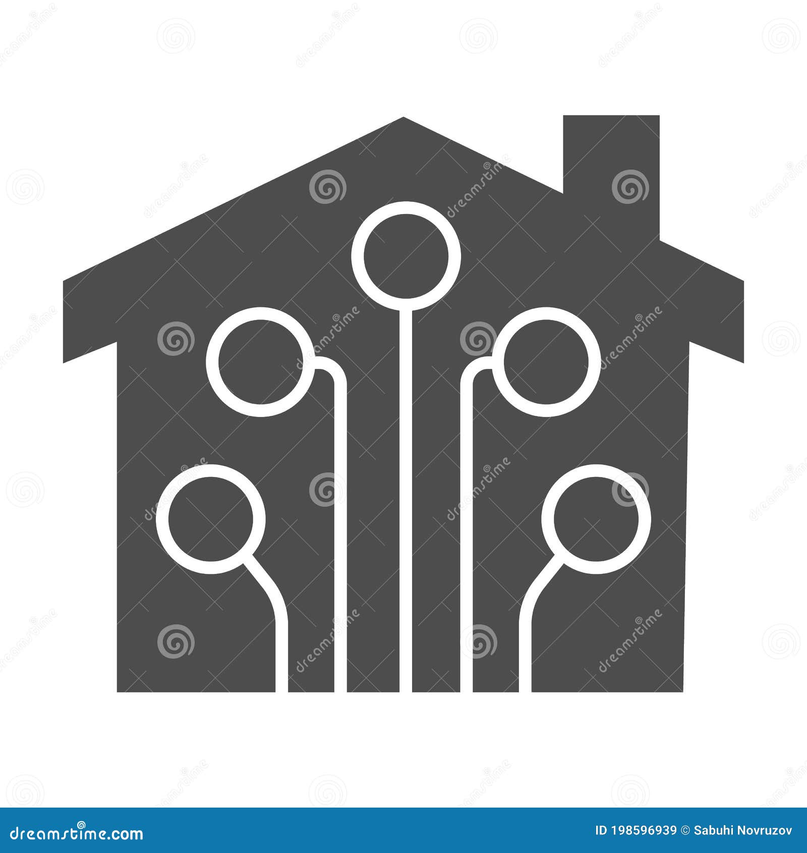 Building Connections Solid Icon, Smart Home Concept, Technology Vector ...