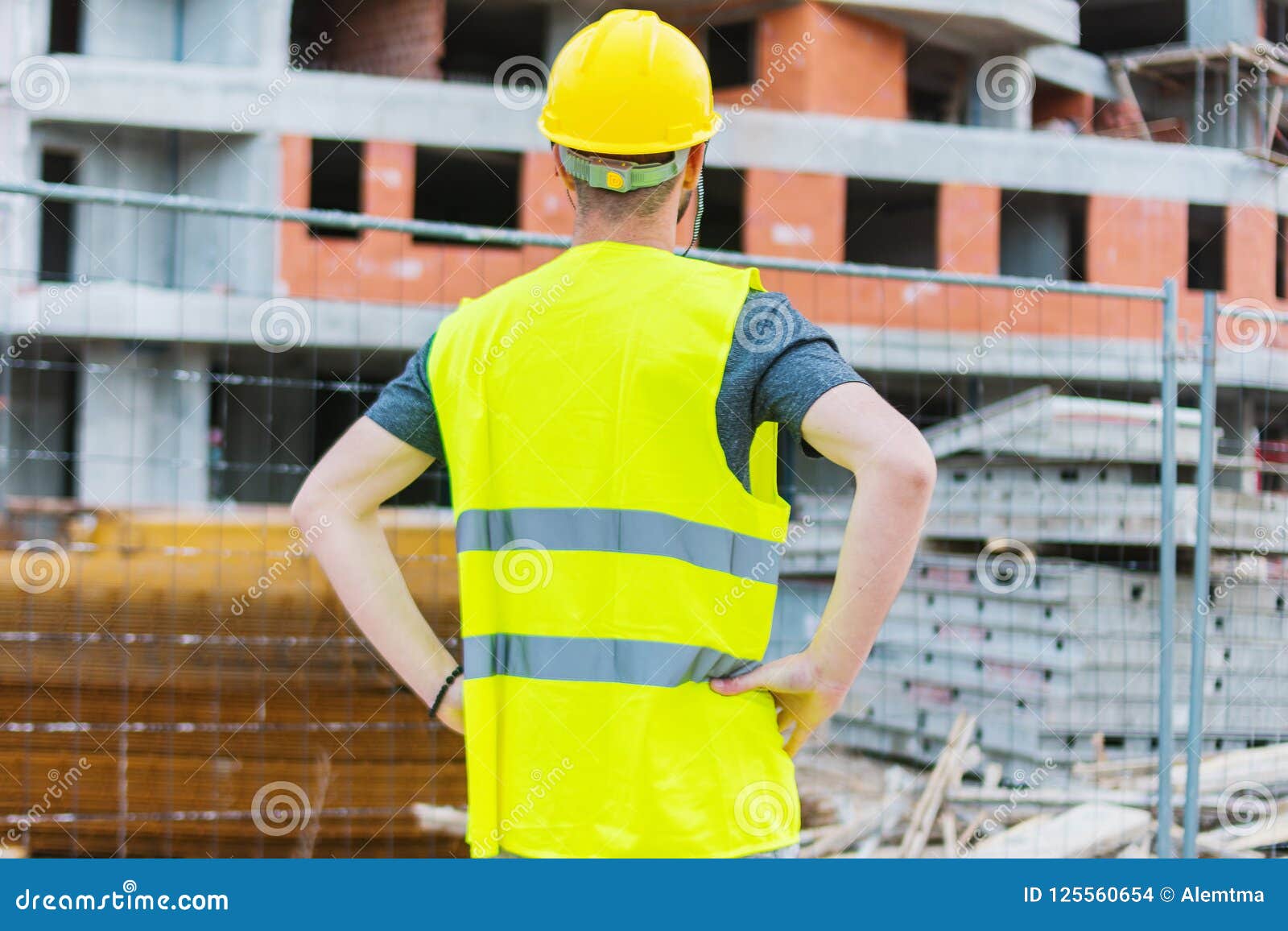 Building Construciton Worker Enginneer Stock Photo - Image of safety ...