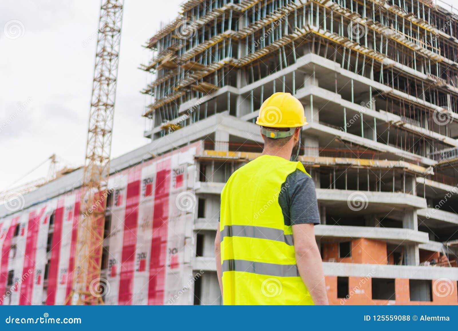 Building Construciton Worker Enginneer Stock Photo - Image of house ...