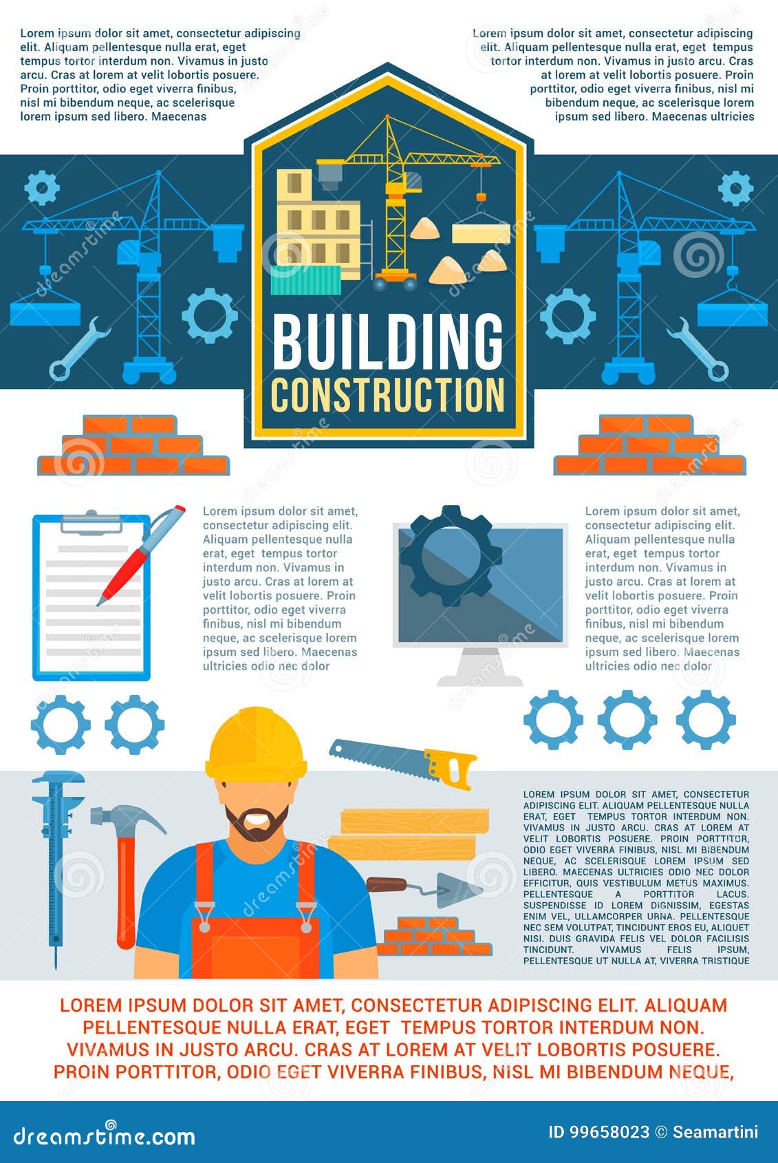 Building and Construction Banner Design Stock Vector - Illustration of ...