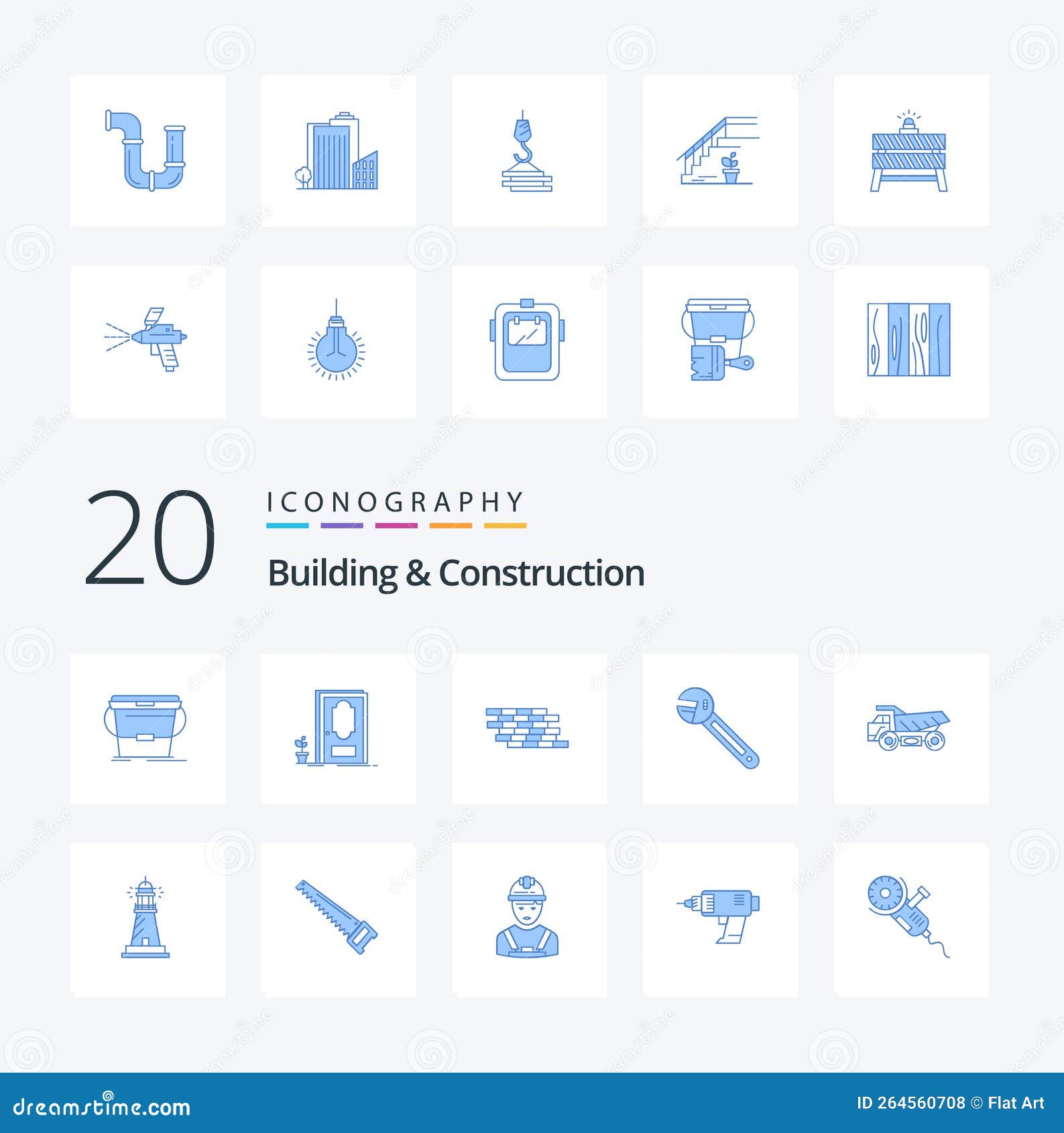 20 Building and Construction Blue Color Icon Pack Like Tool Tool ...