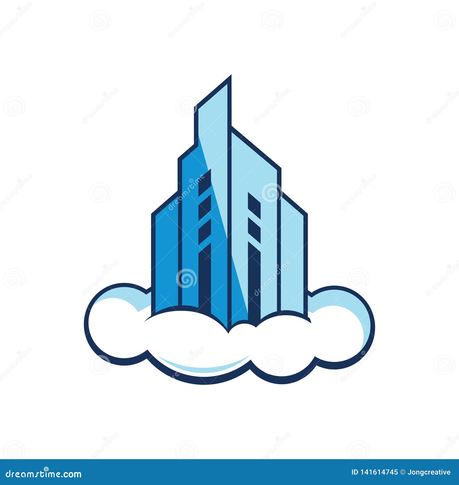 Building Construction on Blue Sky Cloud Clean Logo Stock Vector ...