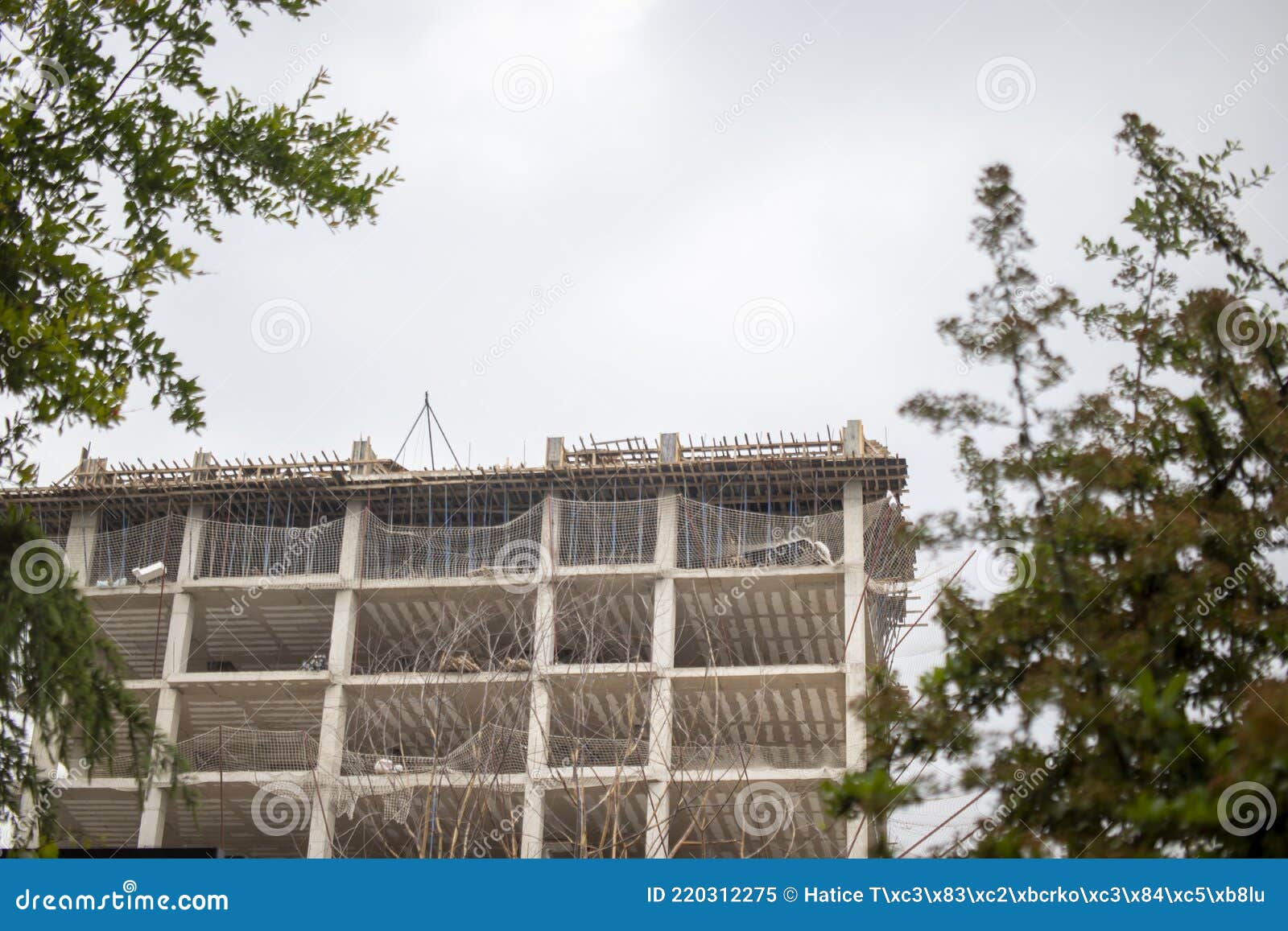 Building Construction, Carcass Construction. There are Nets Around it ...