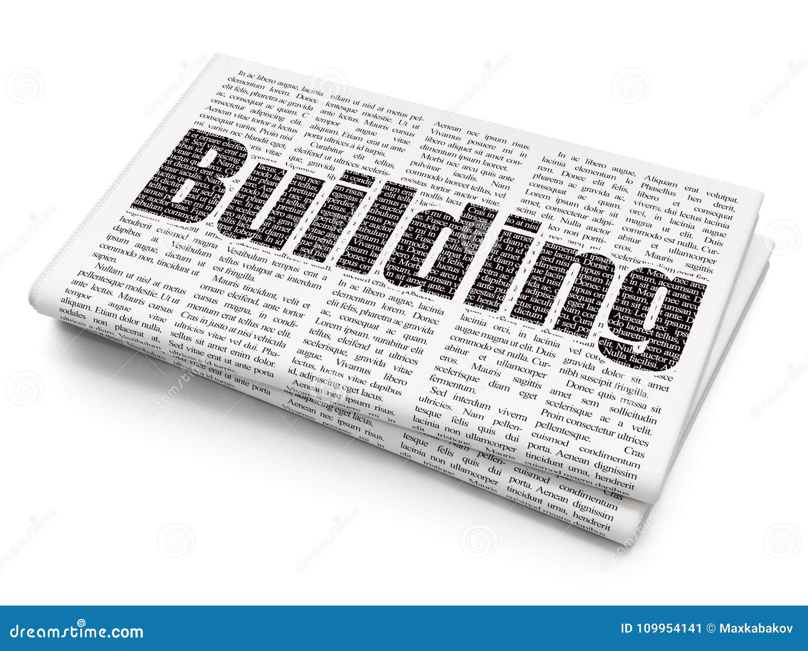 Building Construction Concept: Building on Newspaper Background Stock ...