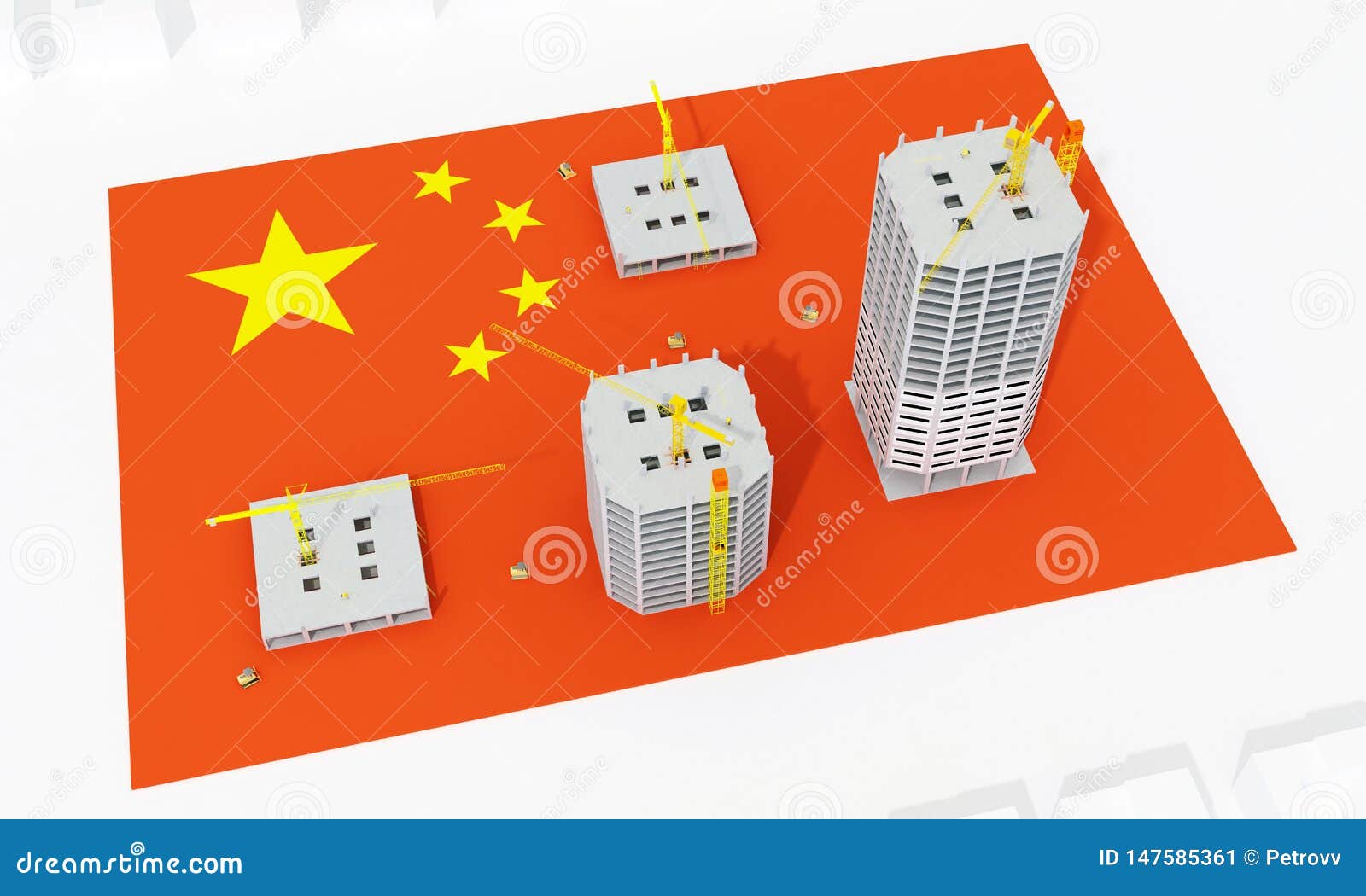 Building Construction Concept in China Stock Illustration ...