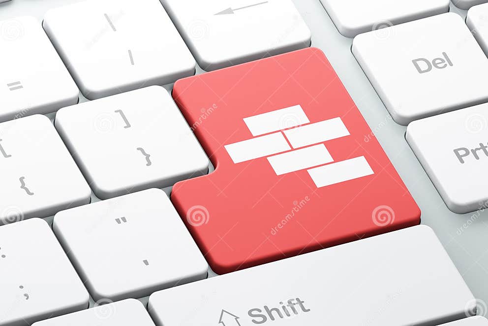 Building Construction Concept: Bricks on Computer Keyboard Background ...