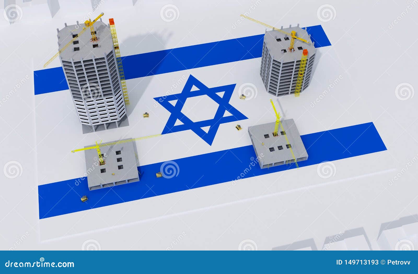 Building Construction Concept in Israel Stock Illustration ...