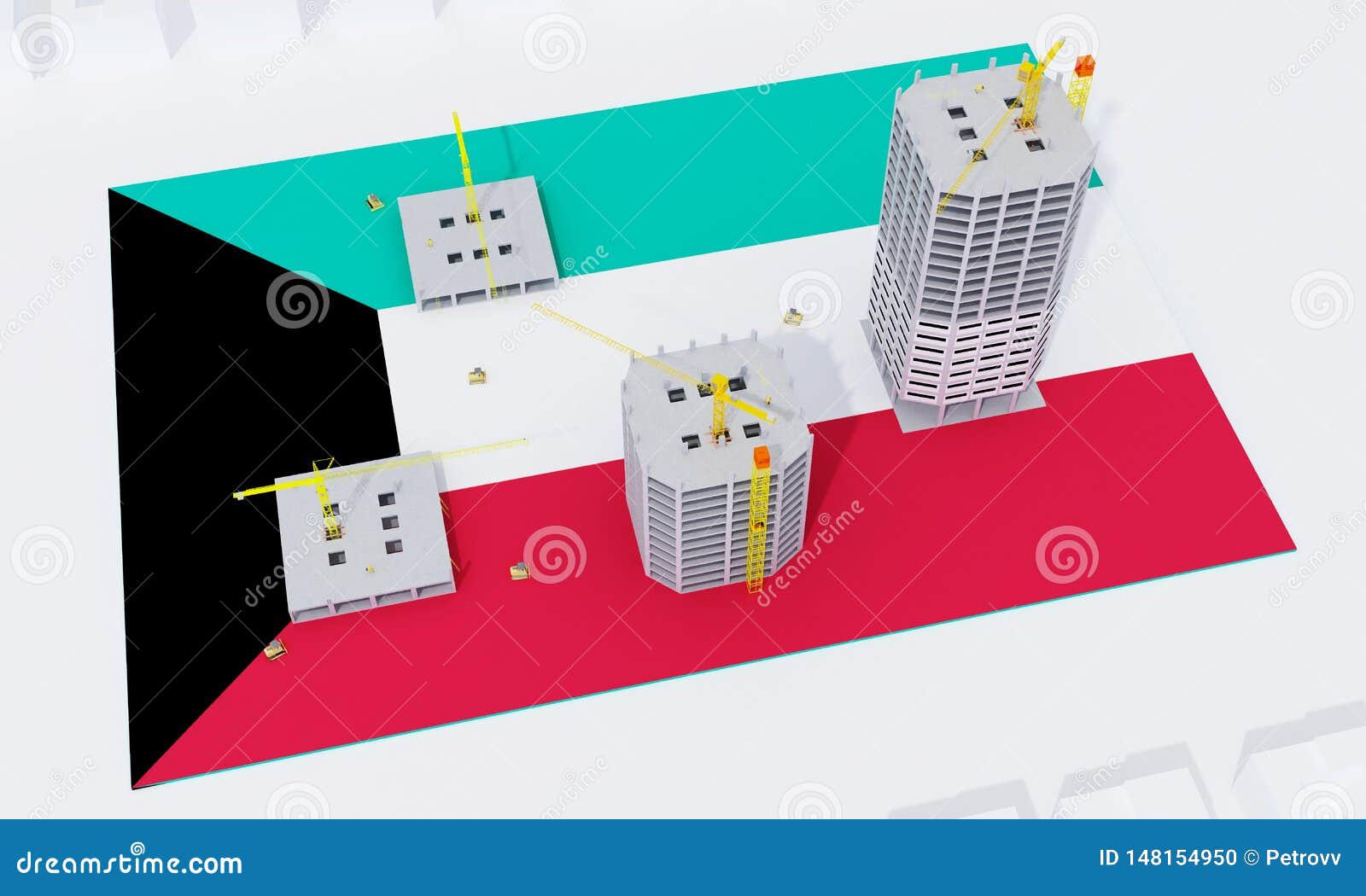 Building Construction Concept in Kuwait Stock Illustration ...
