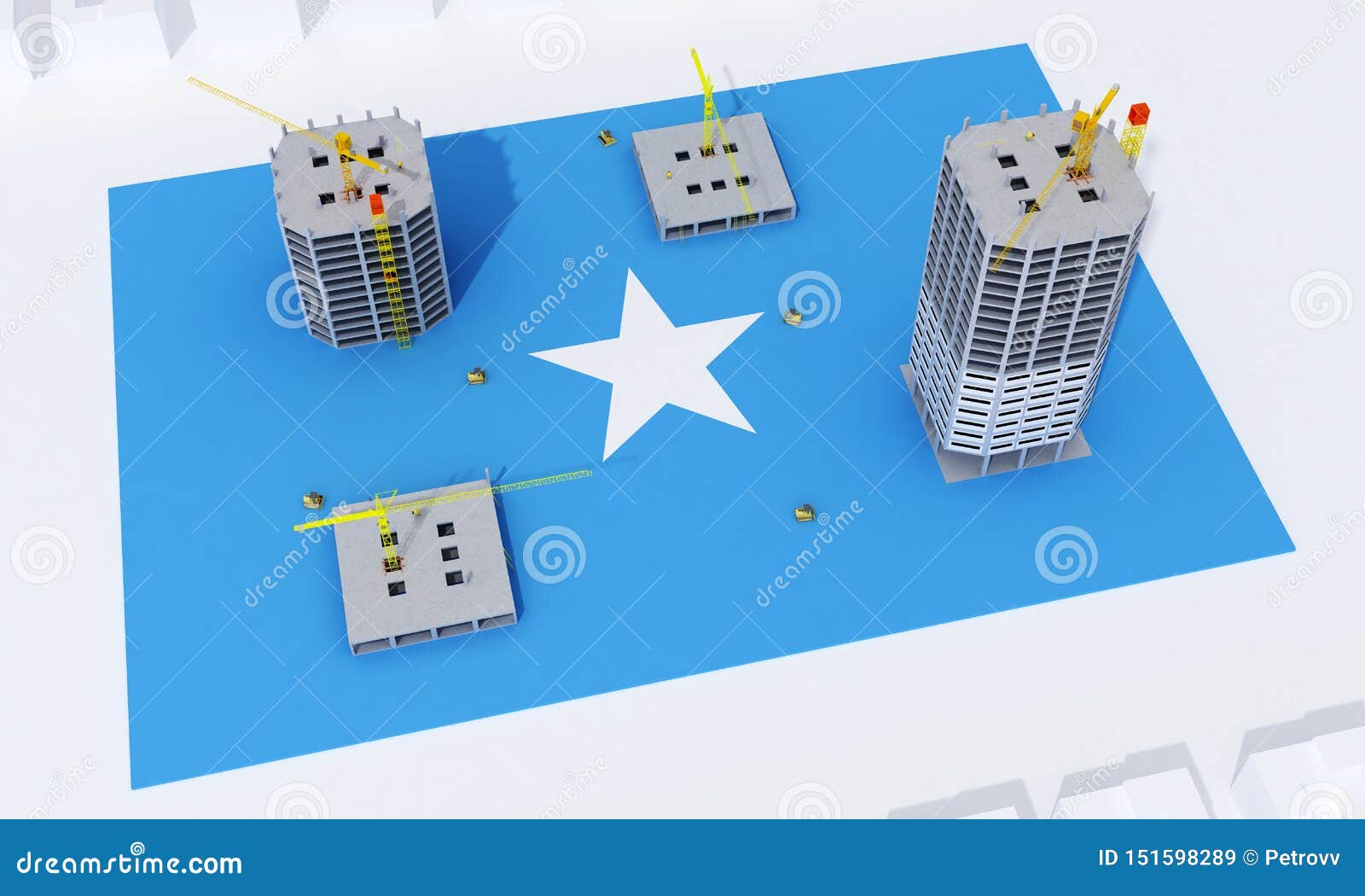 Building Construction Concept in Somalia Stock Illustration ...