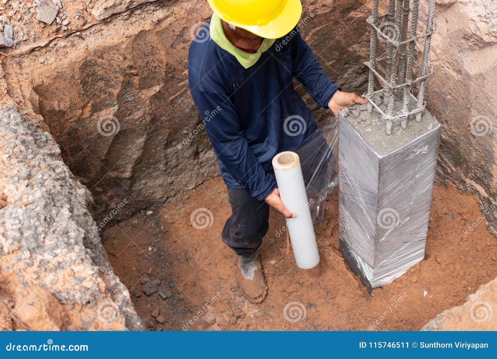 The Building Construction Covered by Plastic Sheet Stock Image - Image ...