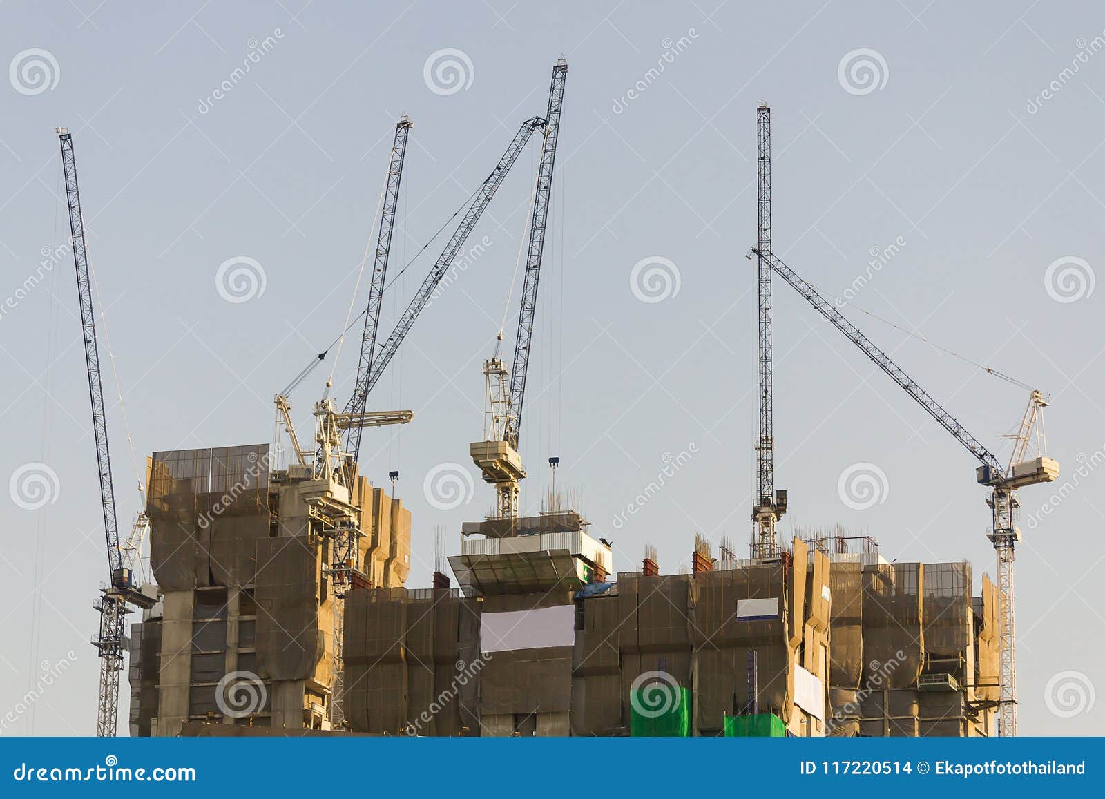 Building Construction with Crain on Site Stock Photo - Image of crane ...