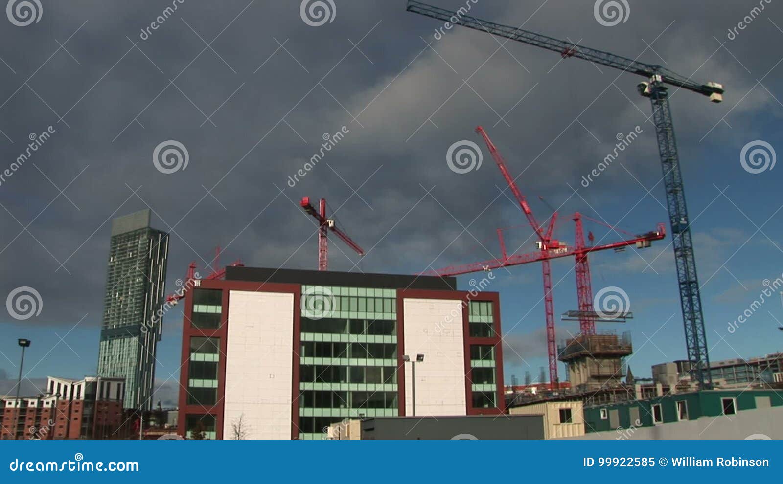 Building Construction with Crane Turning Stock Video - Video of 1080p ...