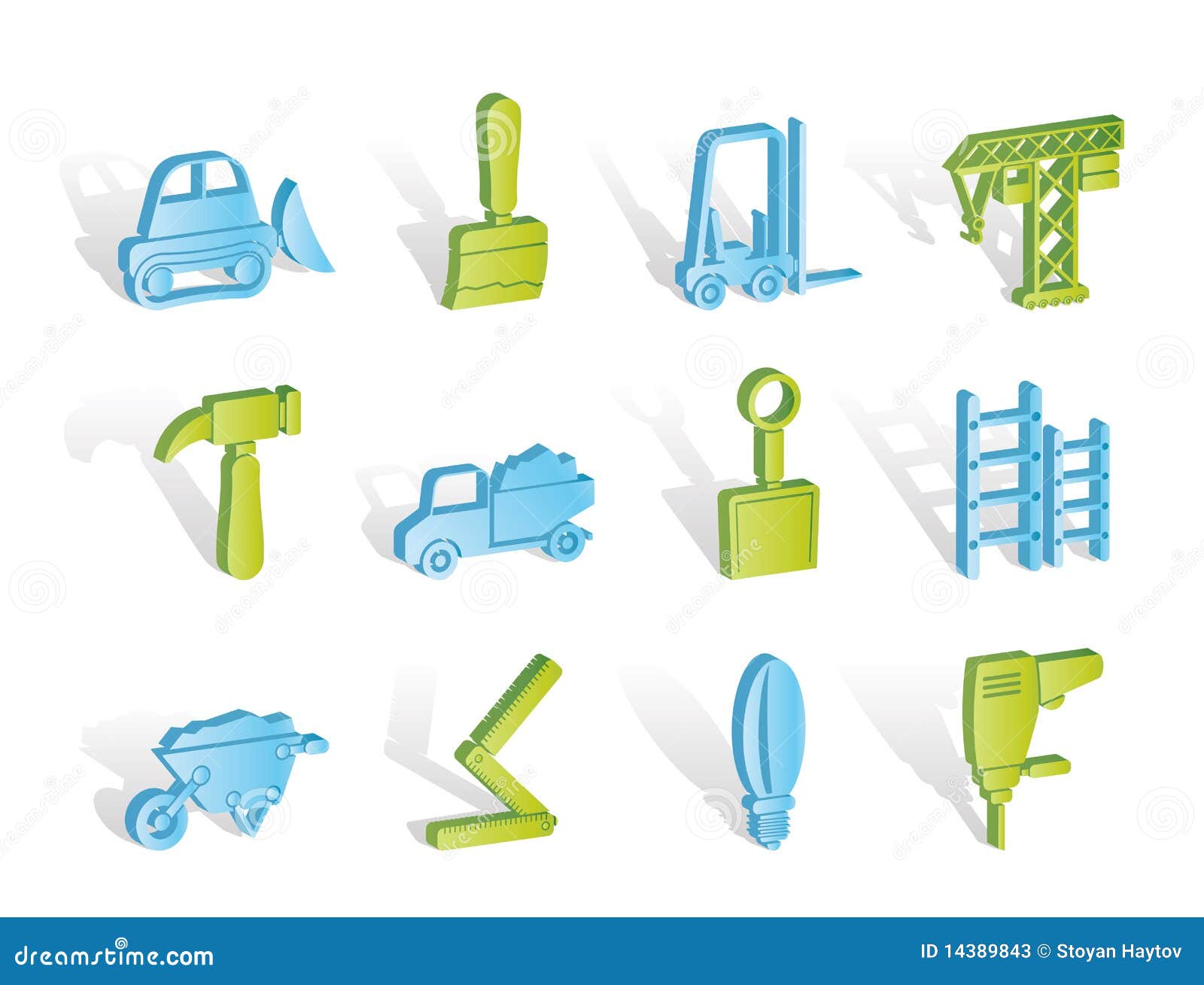 Building and Construction Equipment Icons Stock Vector - Illustration ...