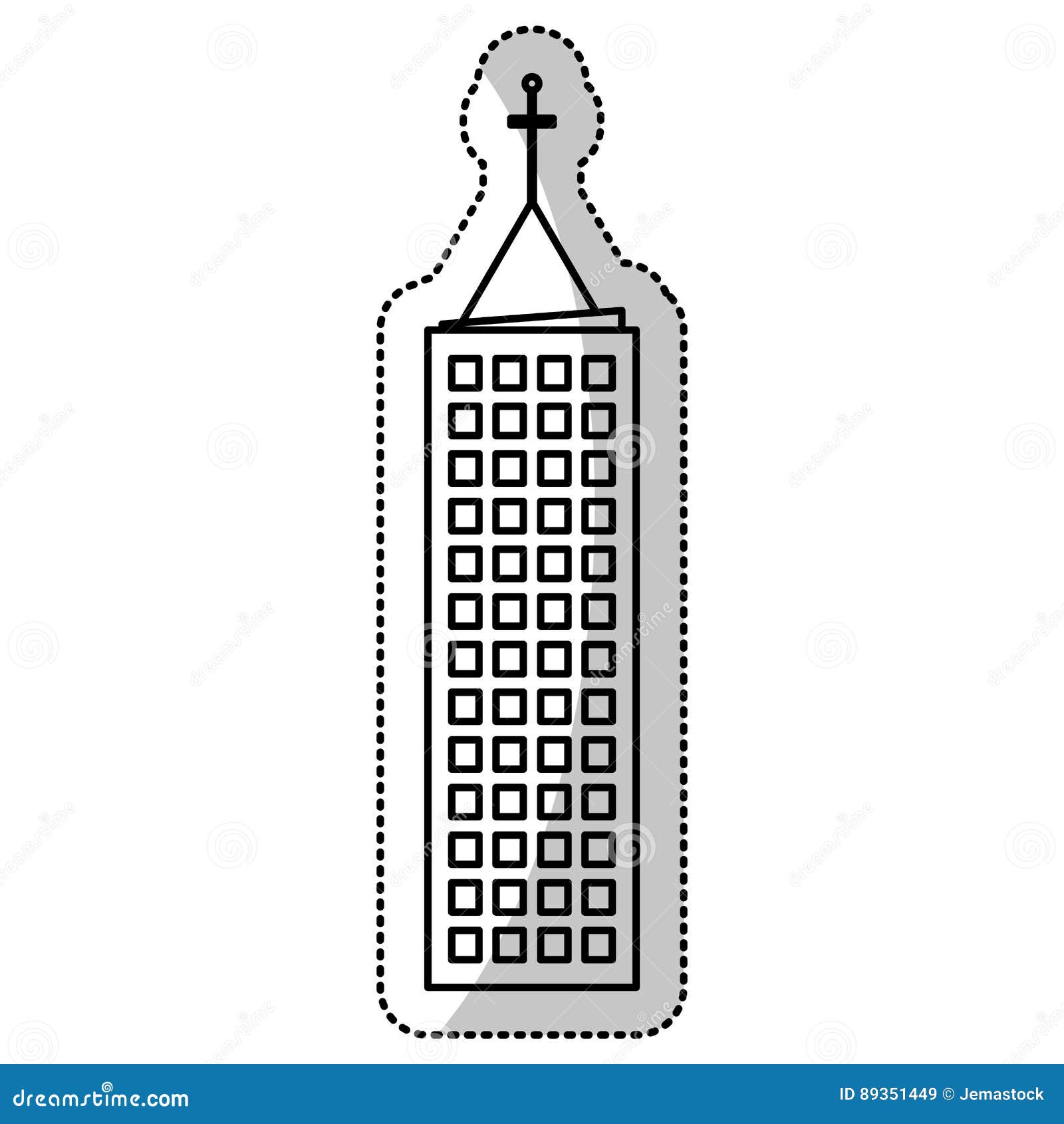 Building Construction Facade Cut Line Stock Illustration - Illustration ...