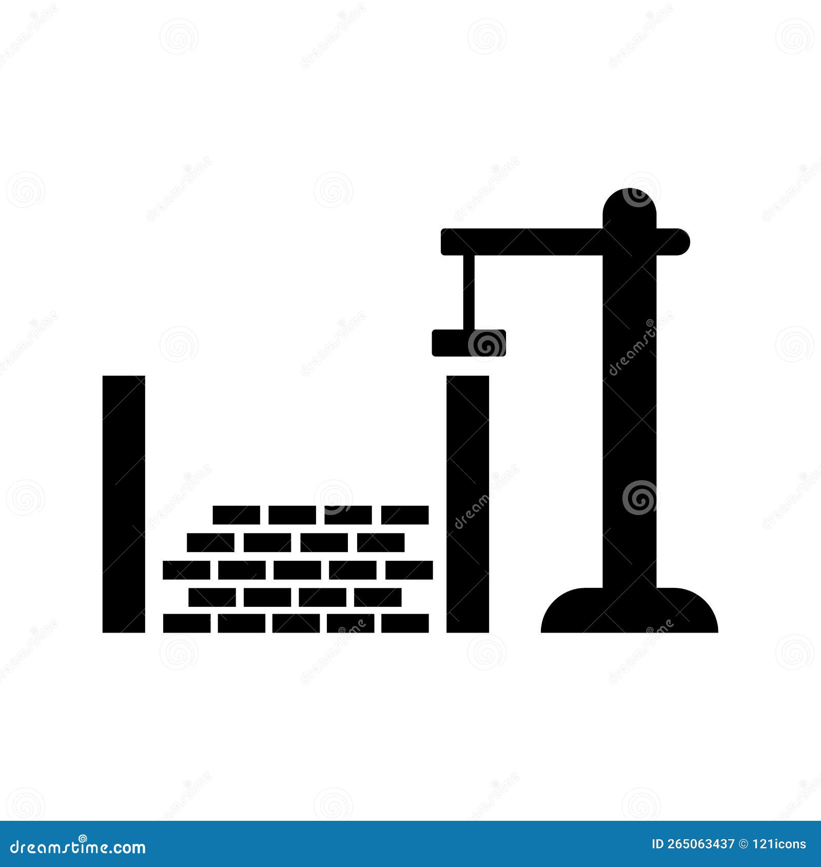 Building, Construction, Foundational Icon.Black Vector Graphics Stock ...