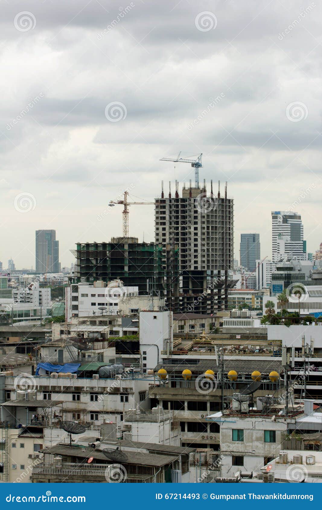 Building Construction in a Heavily Congested Urban Area Stock Image ...