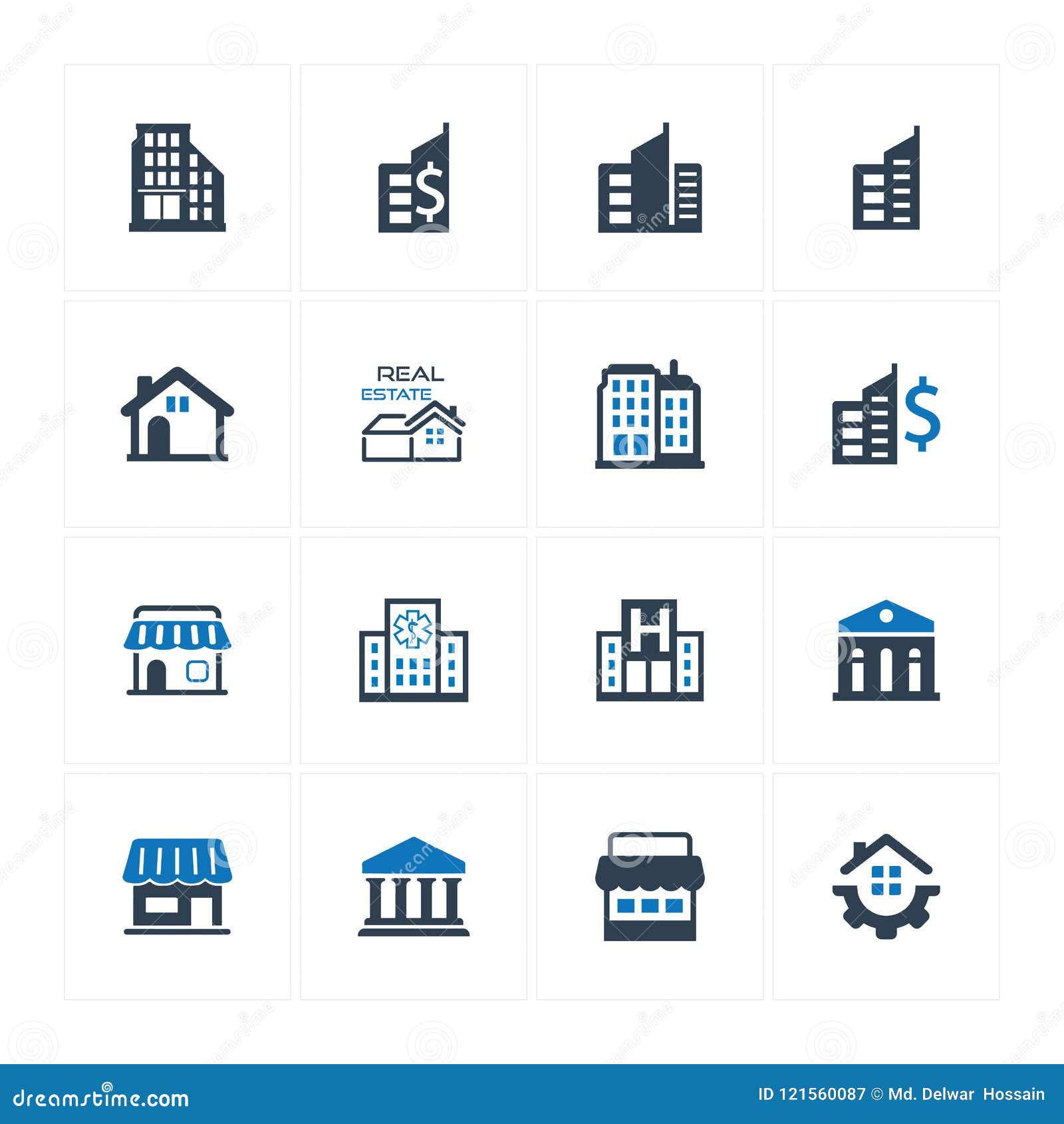 Building and Construction Icons - Blue Version Stock Vector ...