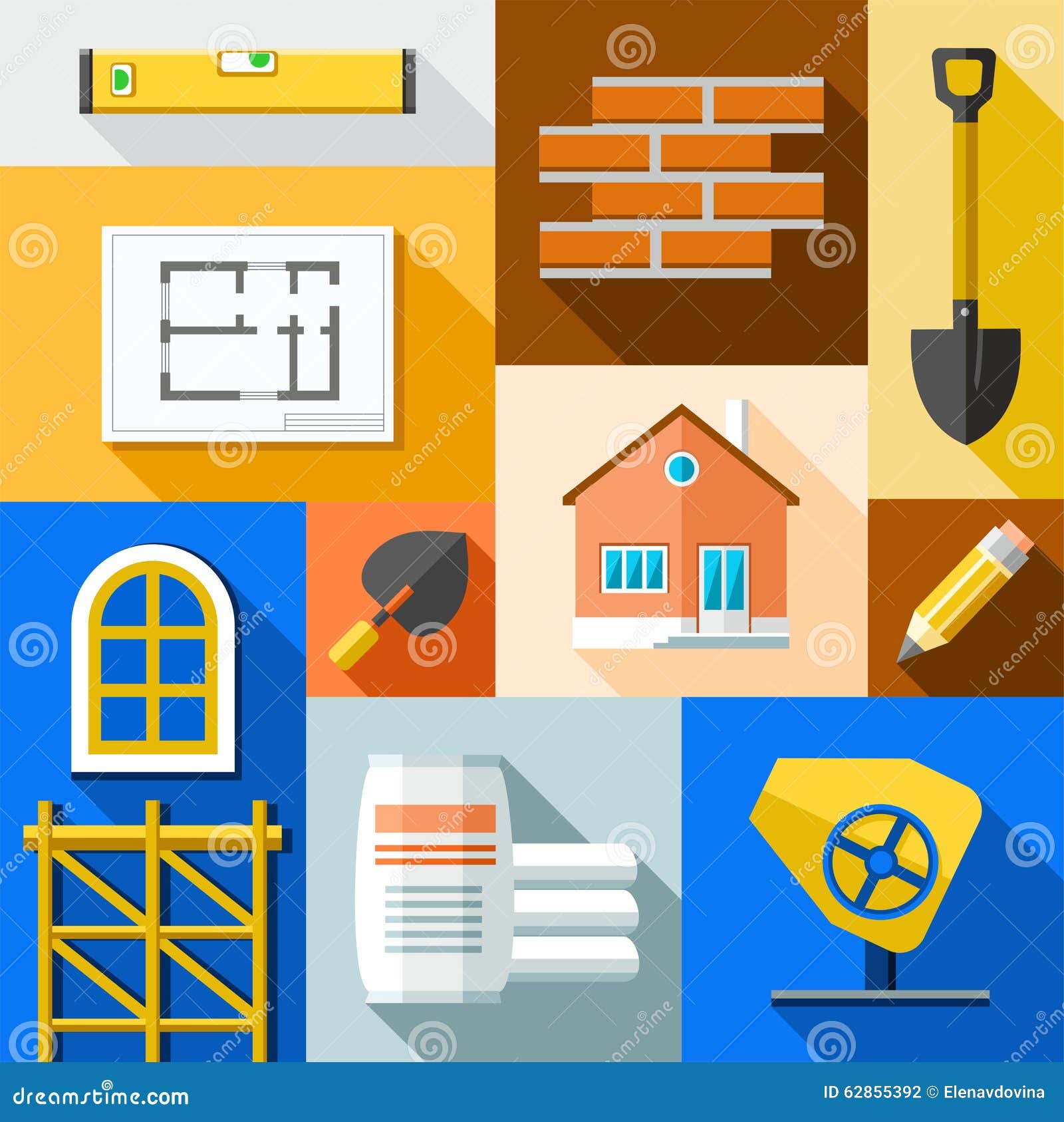 Building, Construction, Illustration. Stock Vector - Illustration of ...