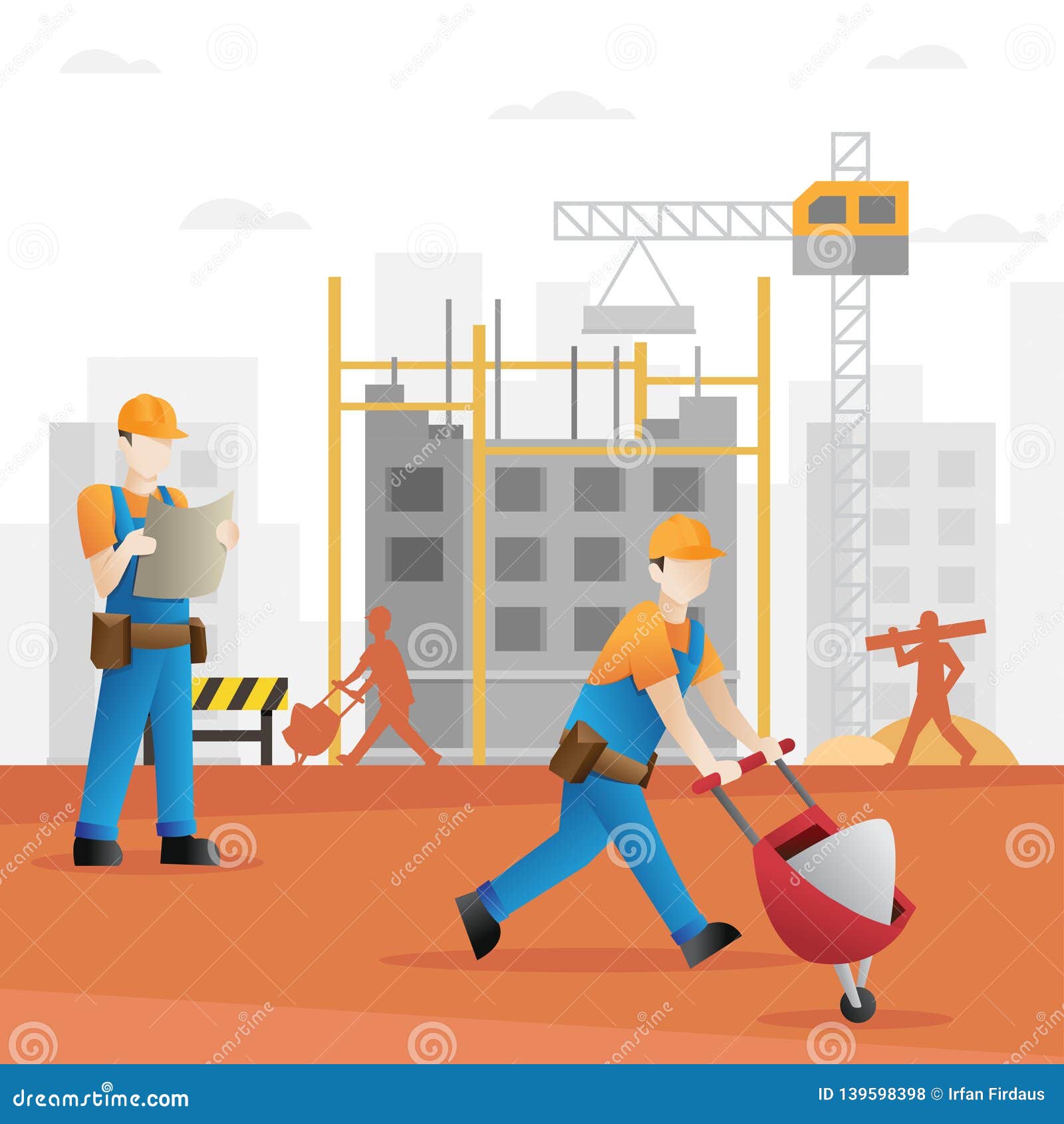 Construction Builder Cartoon. Building and Construction Industry ...