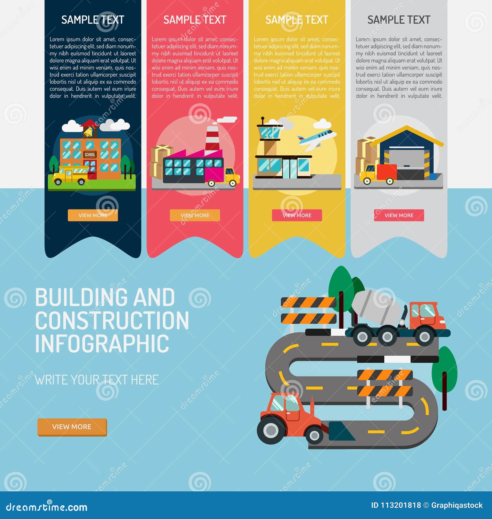 Building and Construction Infographic Complex Stock Vector ...