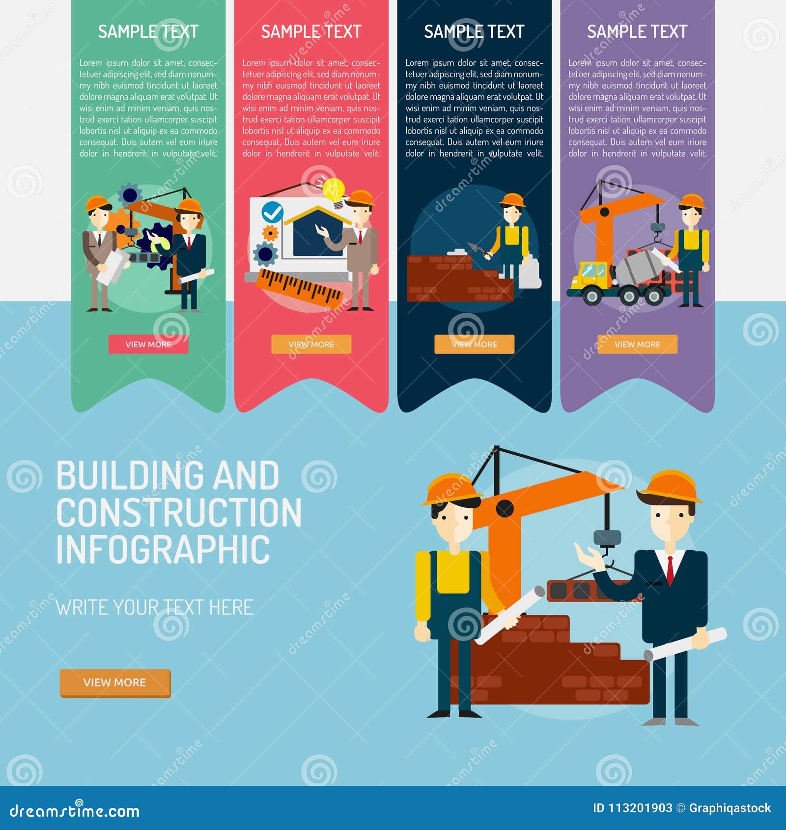 Building and Construction Infographic Complex Stock Vector ...