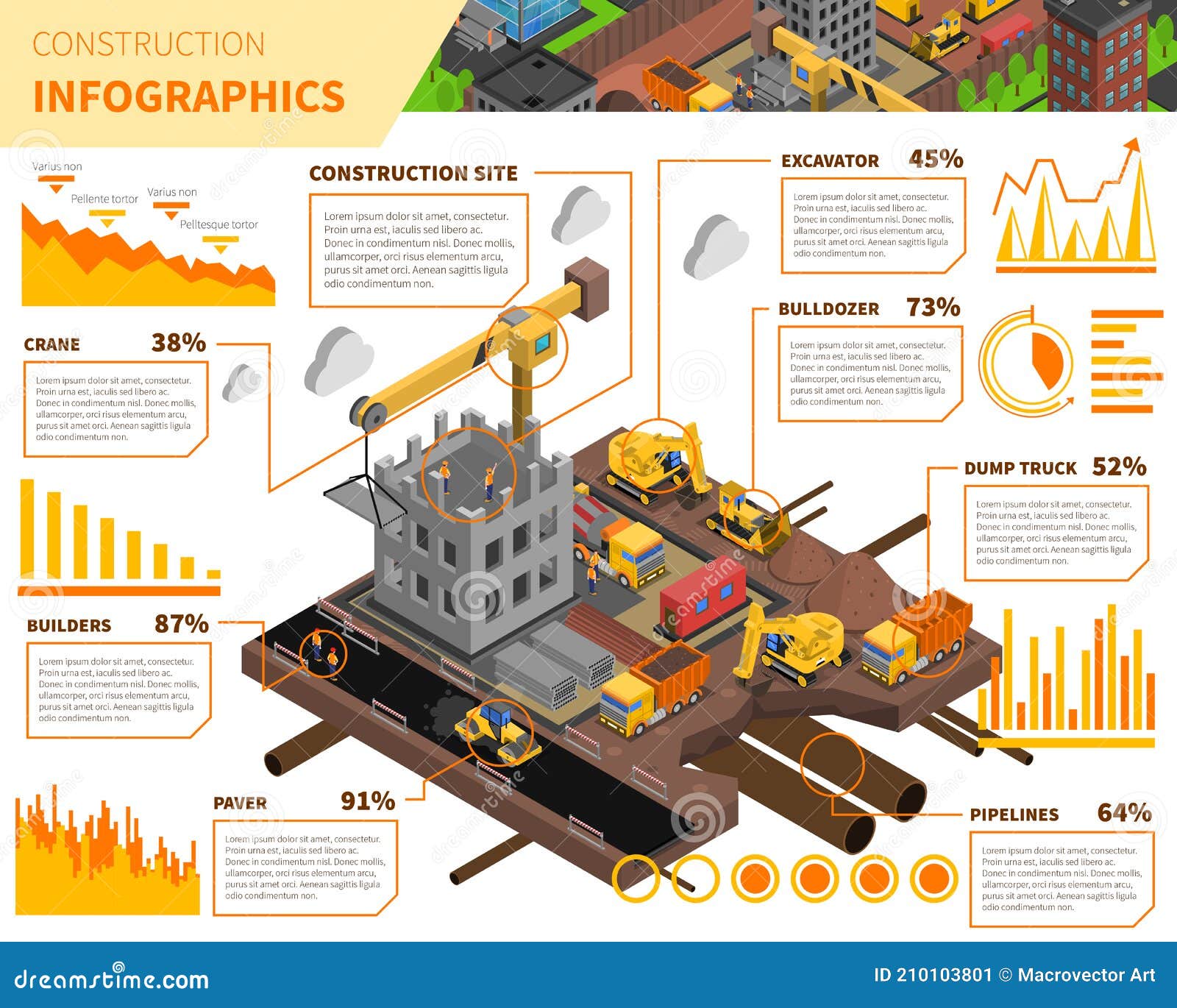 Building Construction Isometric Infographics Stock Vector ...