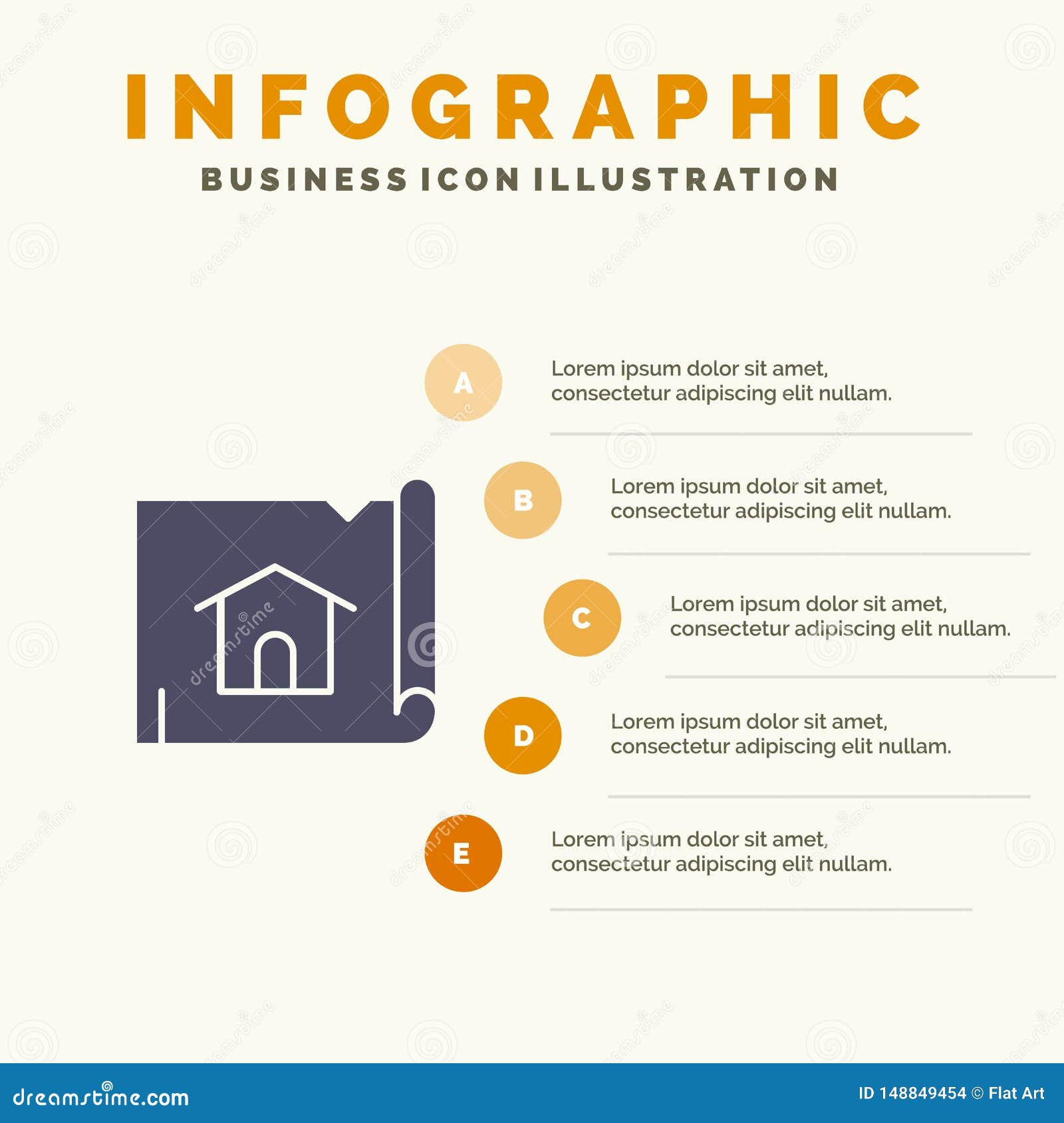 Building, Construction, Map, House Solid Icon Infographics 5 Steps ...