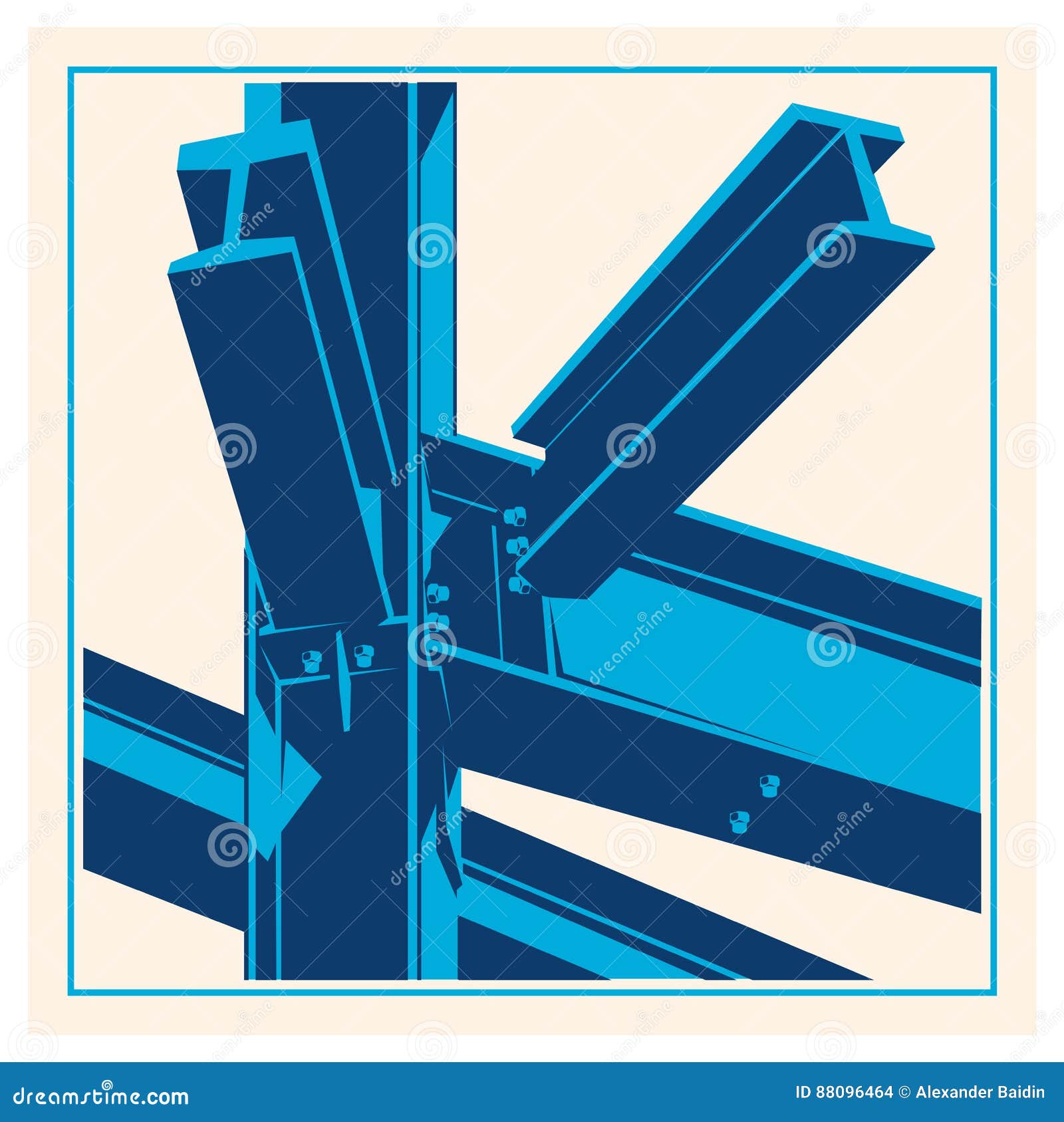 Building Construction Metal Frame Icon. Stock Vector - Illustration of ...