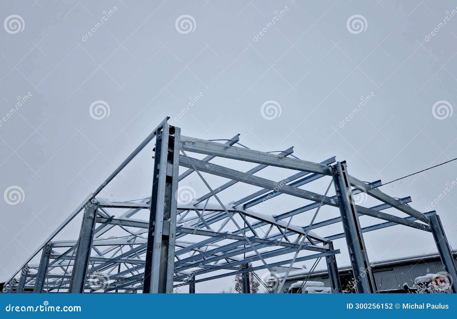 Building Construction from Metal Trusses. Lattice Structure of the ...