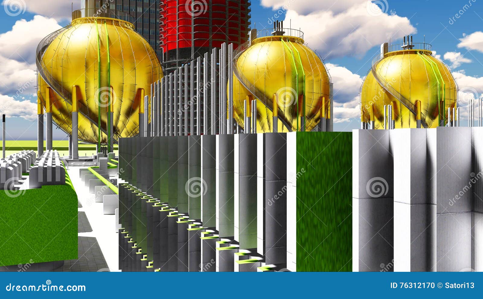 Building Construction of Nuclear Plant 3d Rendering Stock Photo - Image ...