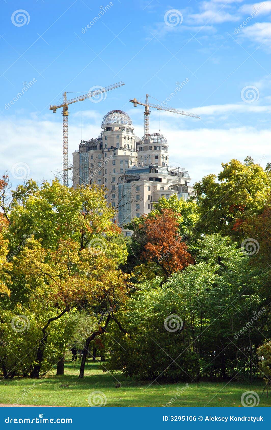 Building Construction at Park Stock Photo - Image of construction, tree ...