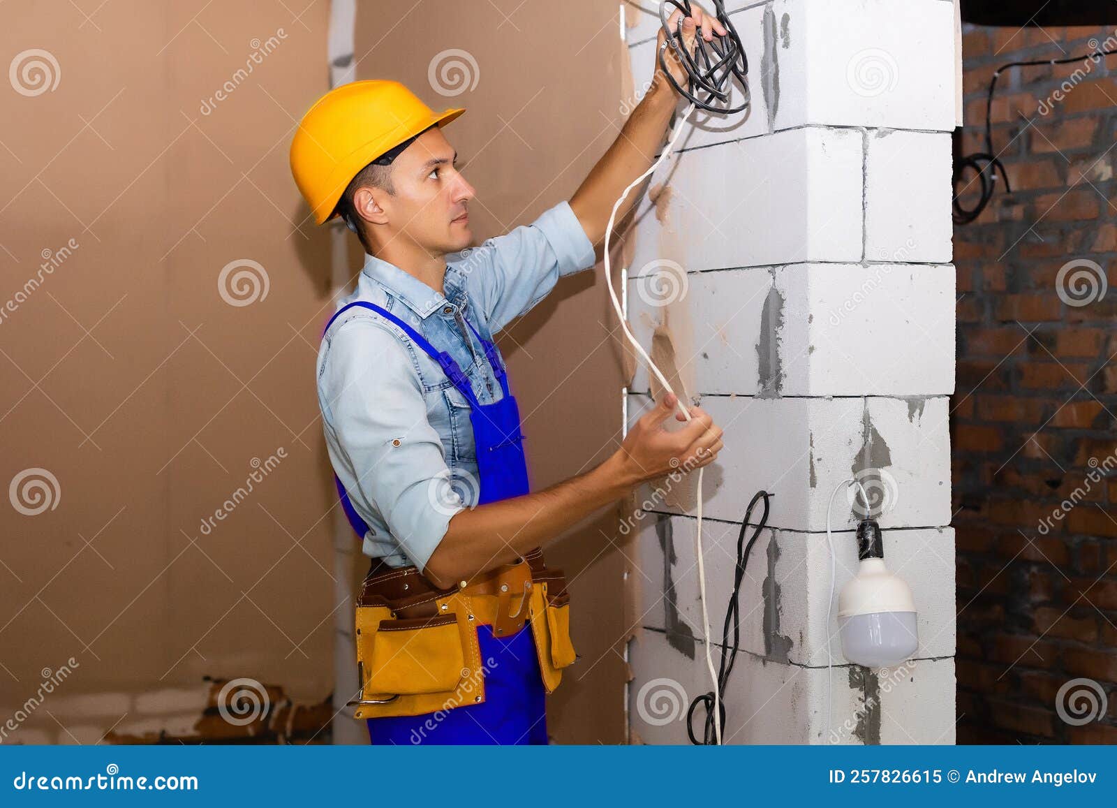 Building, Construction and People Concept. Builder at Construction ...