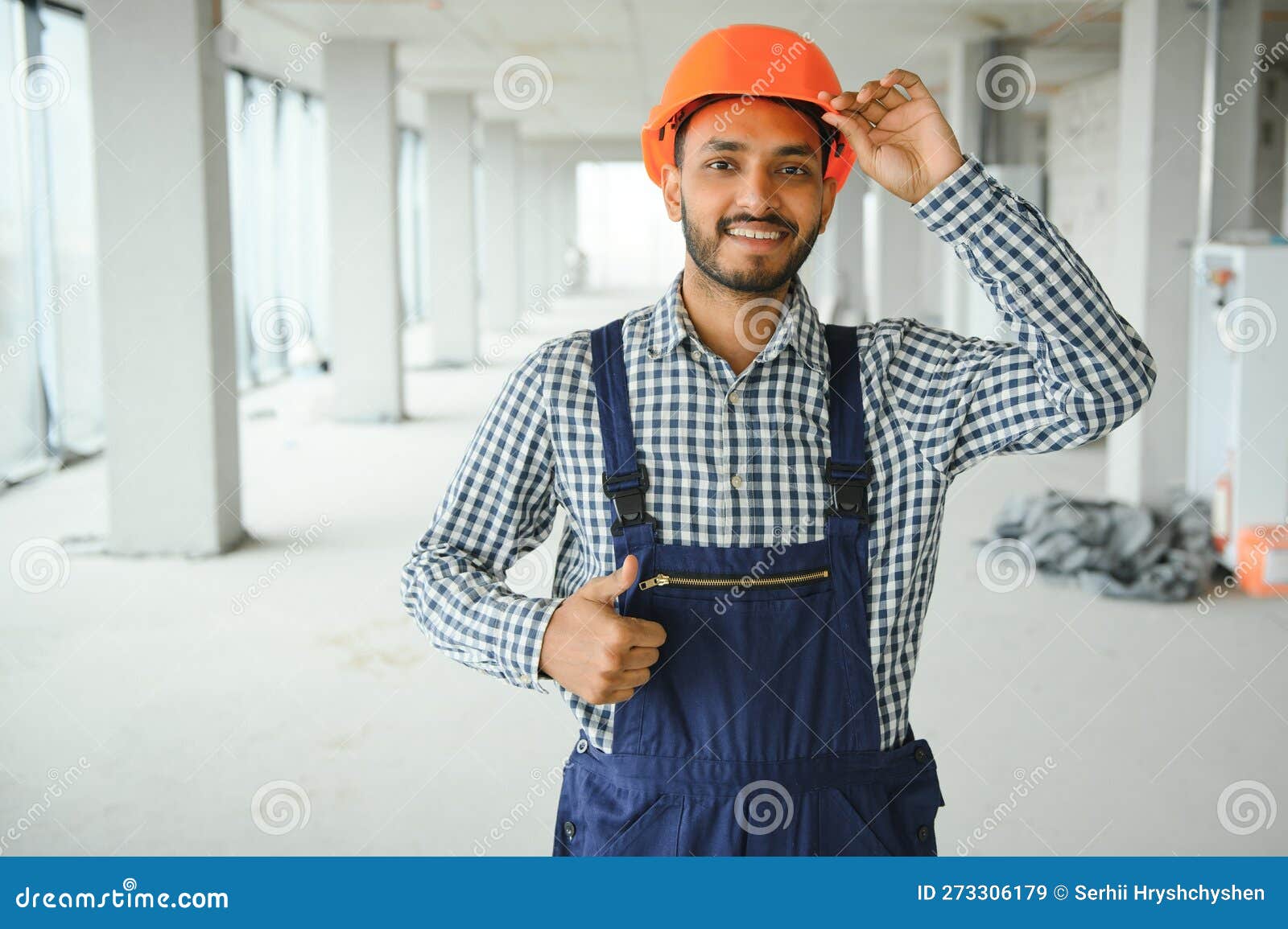 Building, Construction and People Concept. Builder at Construction ...