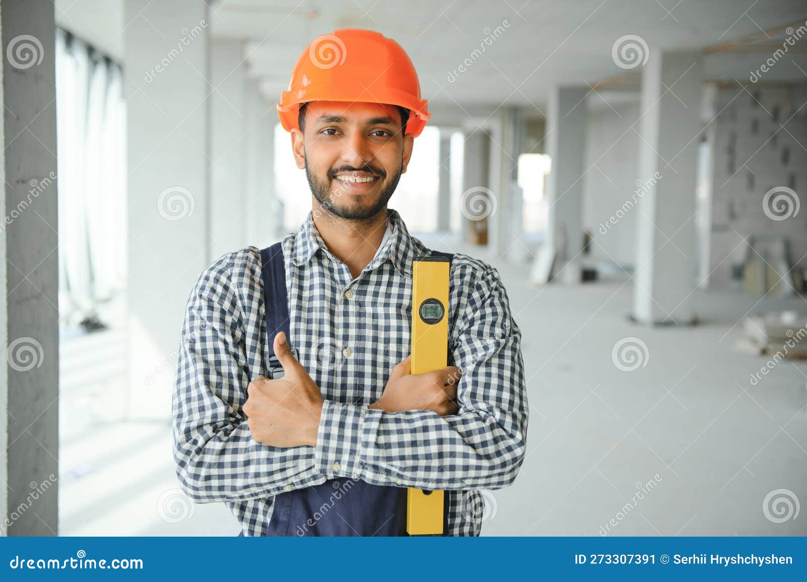 Building, Construction and People Concept. Builder at Construction ...