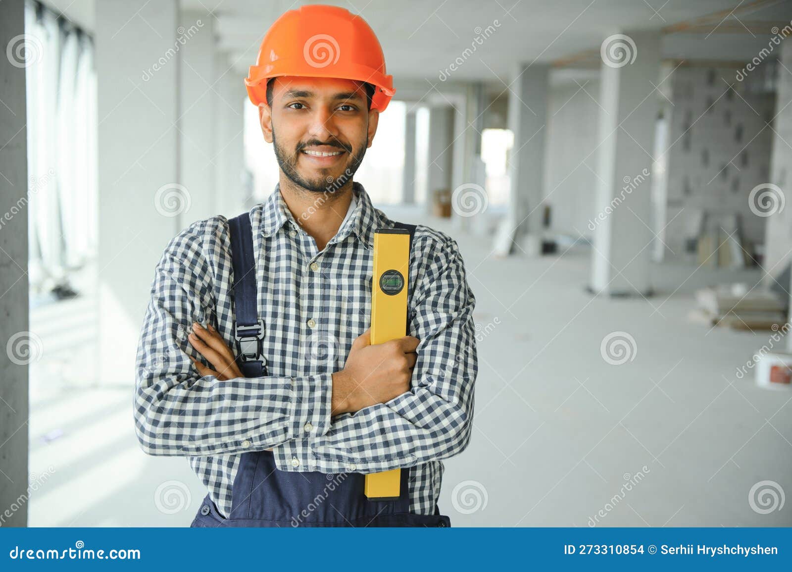 Building, Construction and People Concept. Builder at Construction ...