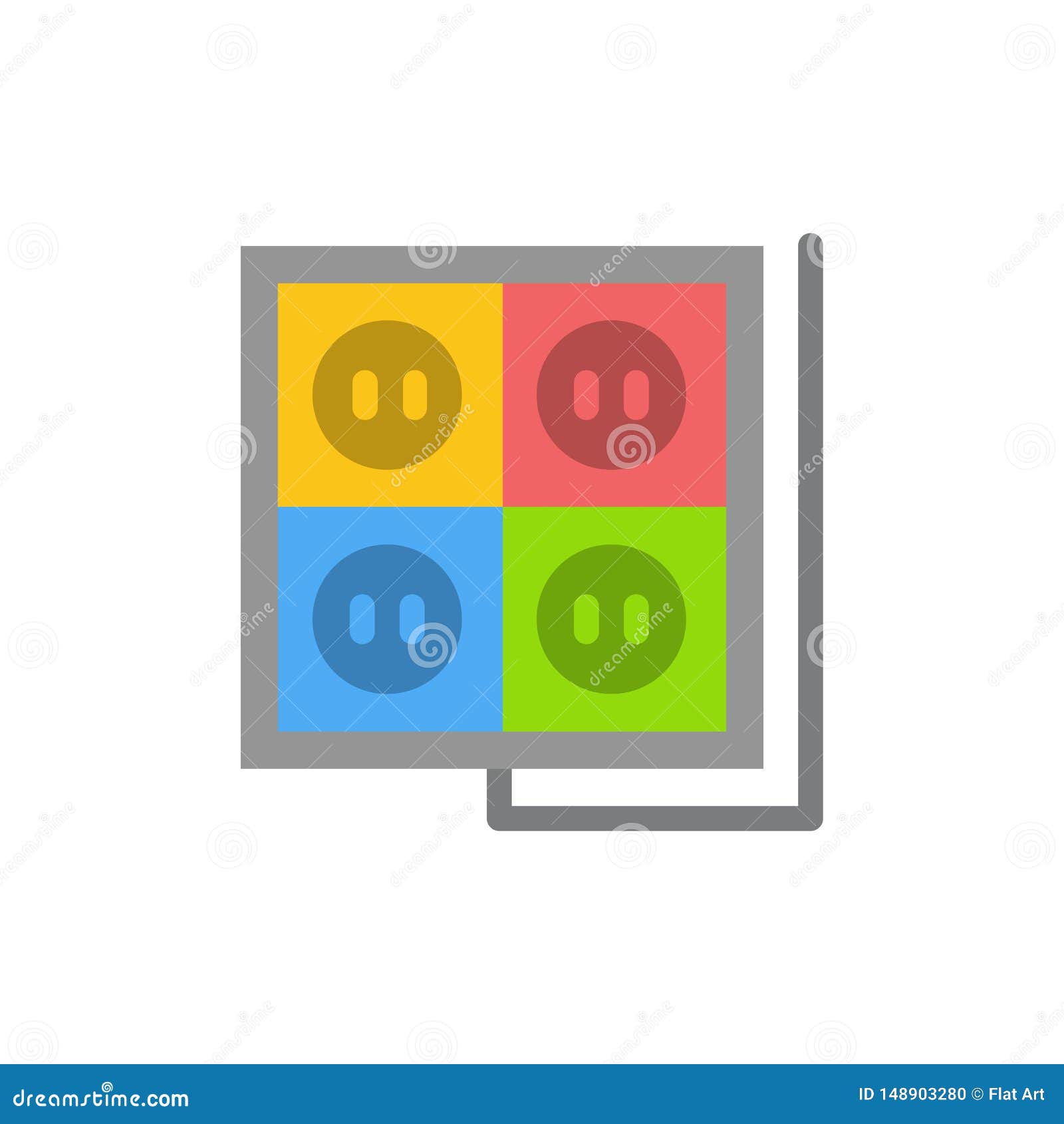Building, Construction, Plug, Socket, Tool Flat Color Icon. Vector Icon ...